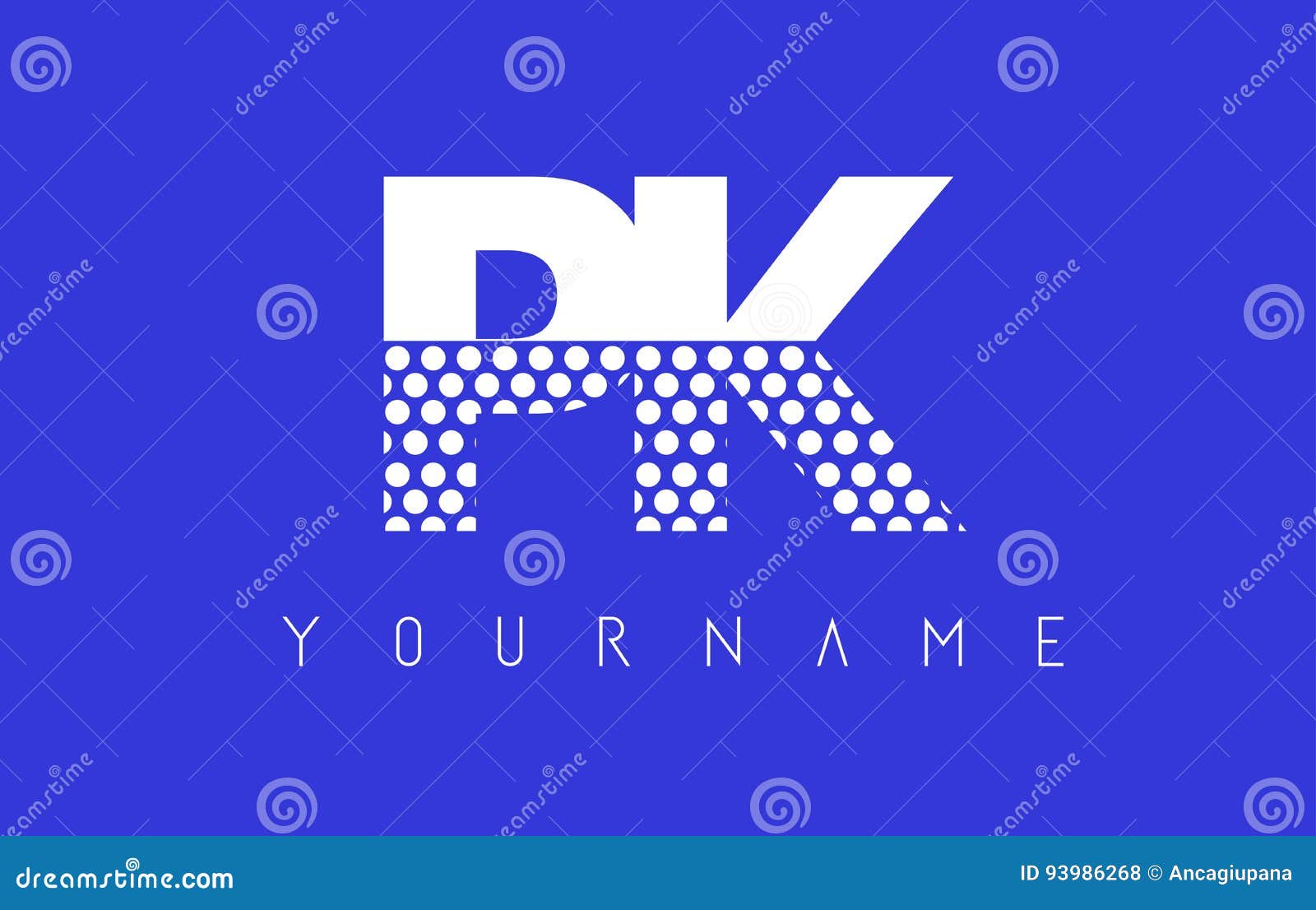 PK P K Dotted Letter Logo Design with Blue Background. Stock Vector ...