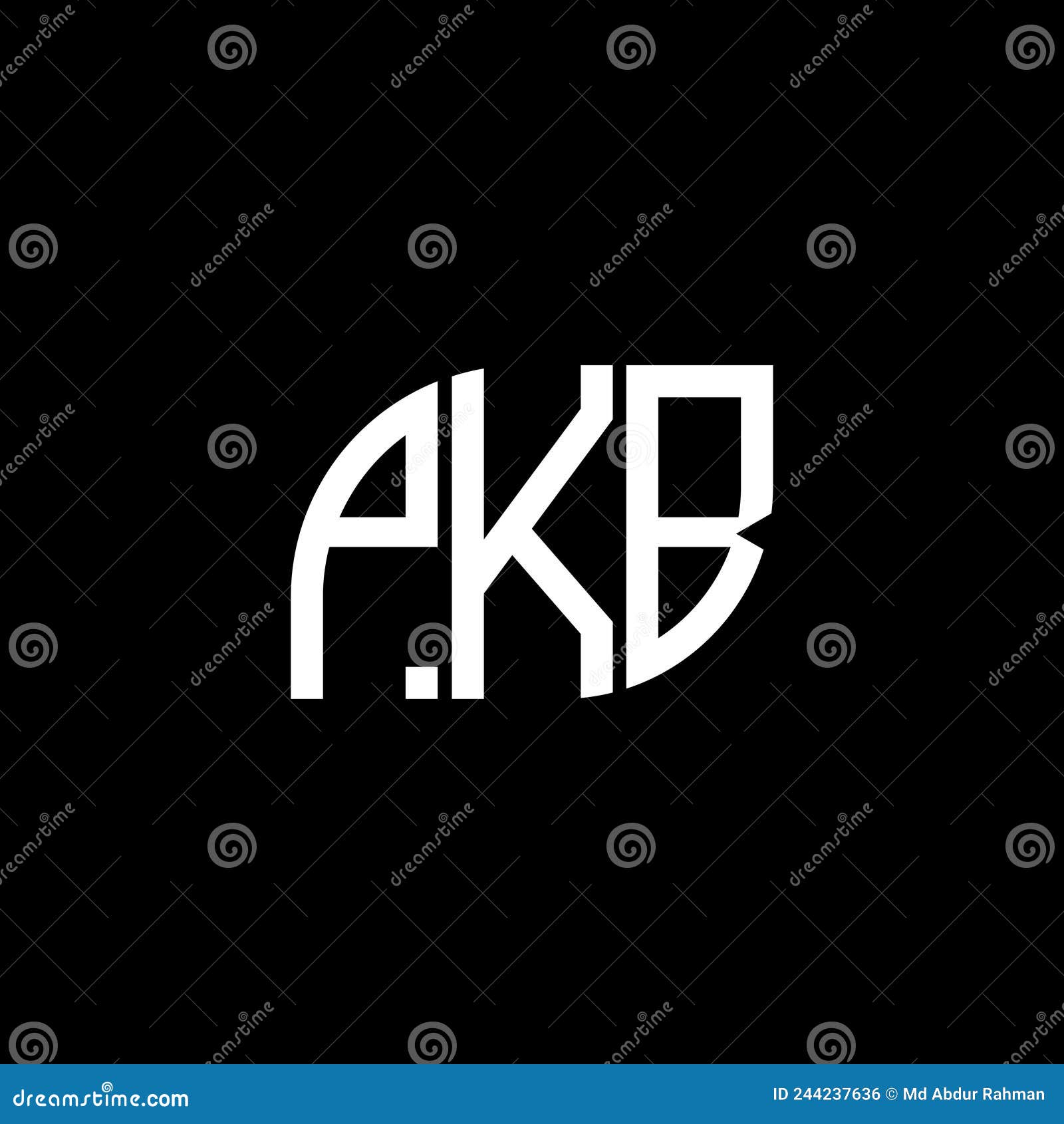 PKB Letter Logo Design on Black Background.PKB Creative Initials Letter ...