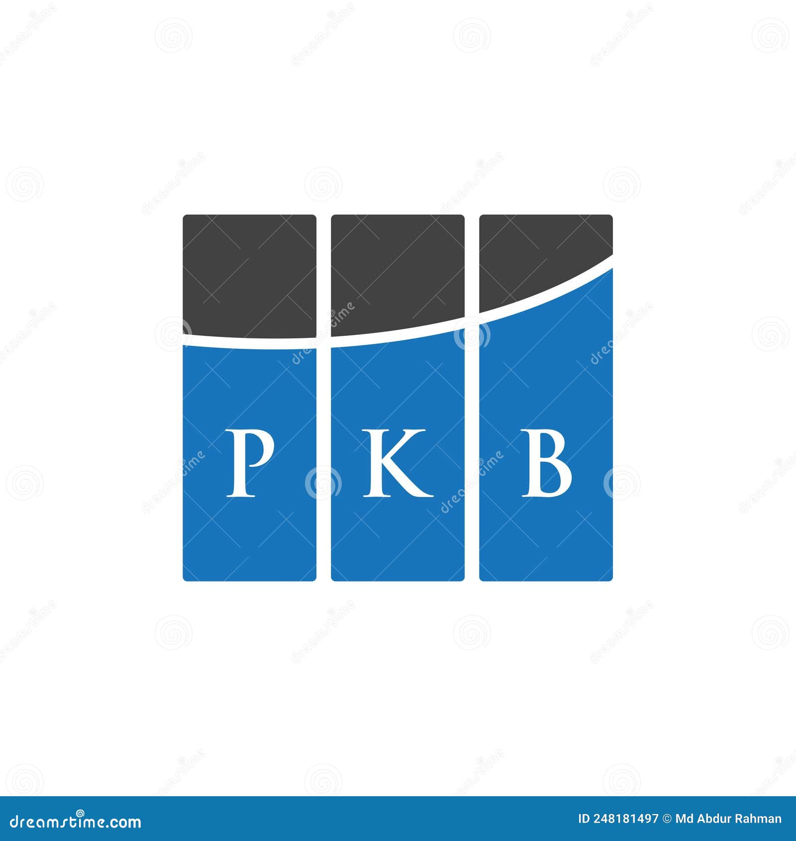 PKB Letter Logo Design on WHITE Background. PKB Creative Initials ...