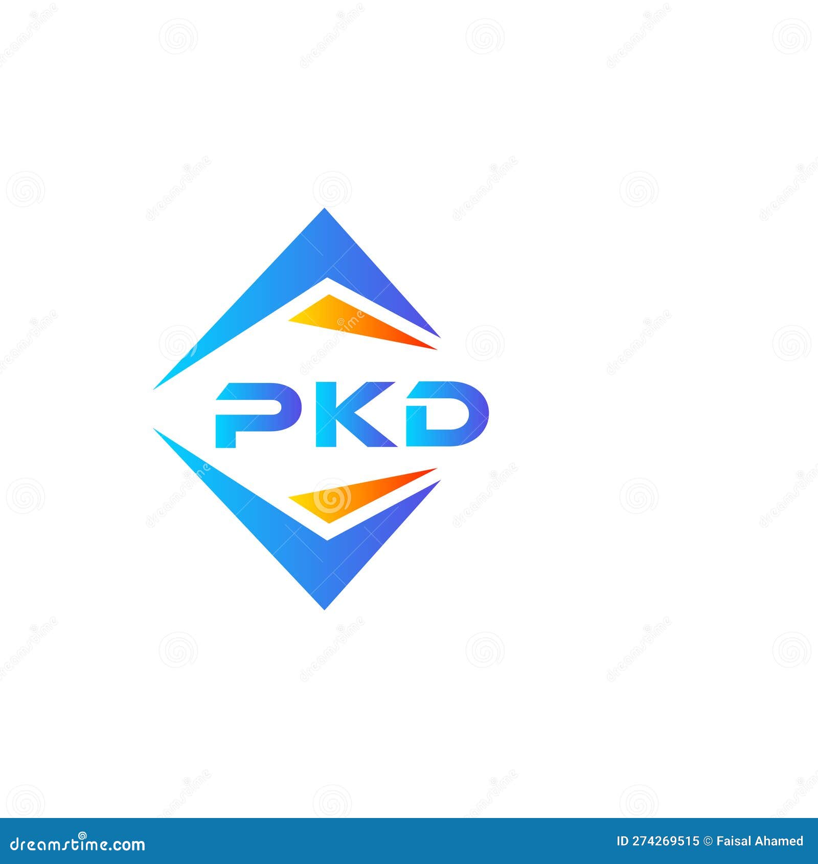 PKD Abstract Technology Logo Design on White Background. PKD Creative ...