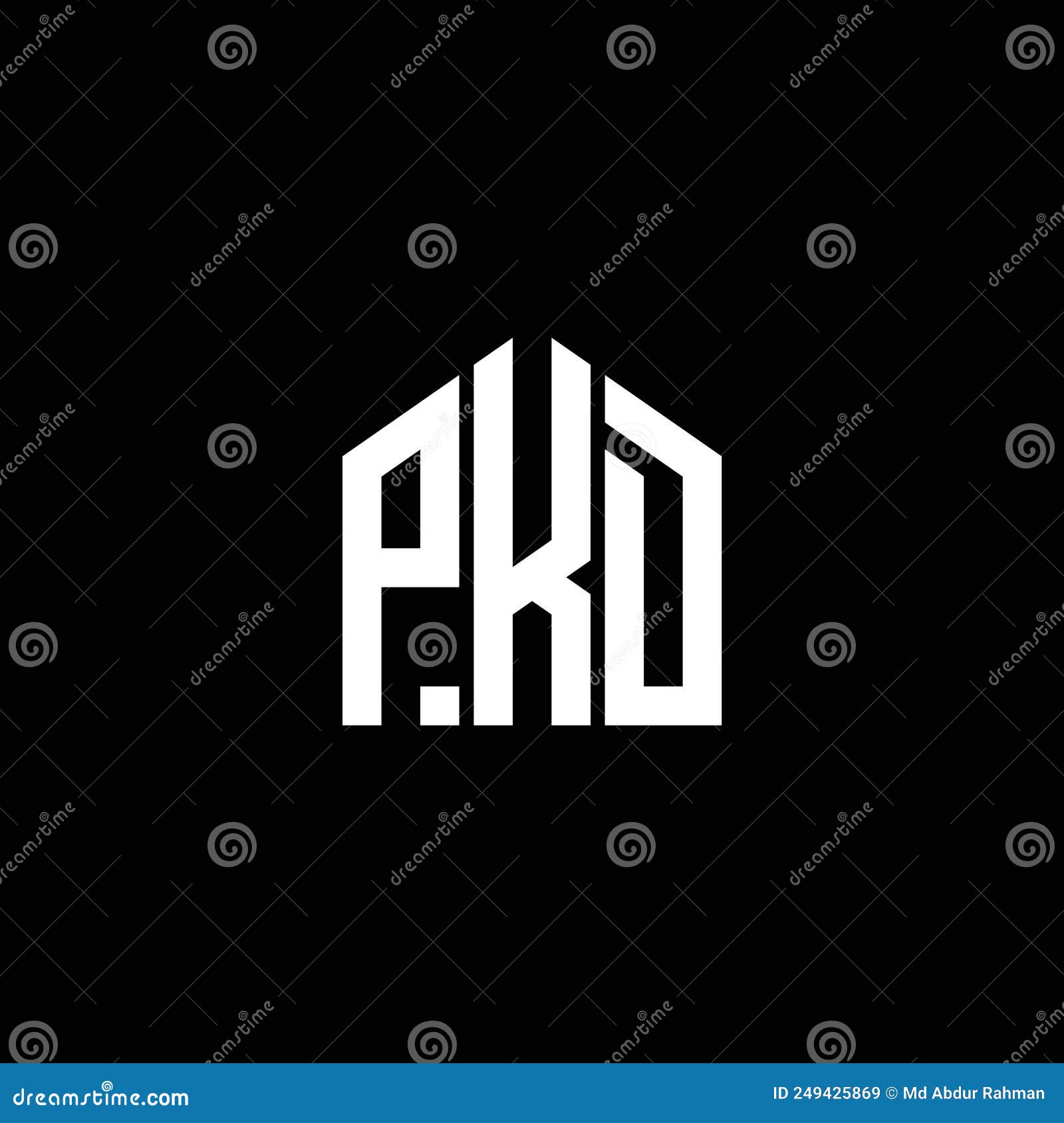 PKD Letter Logo Design on BLACK Background. PKD Creative Initials ...
