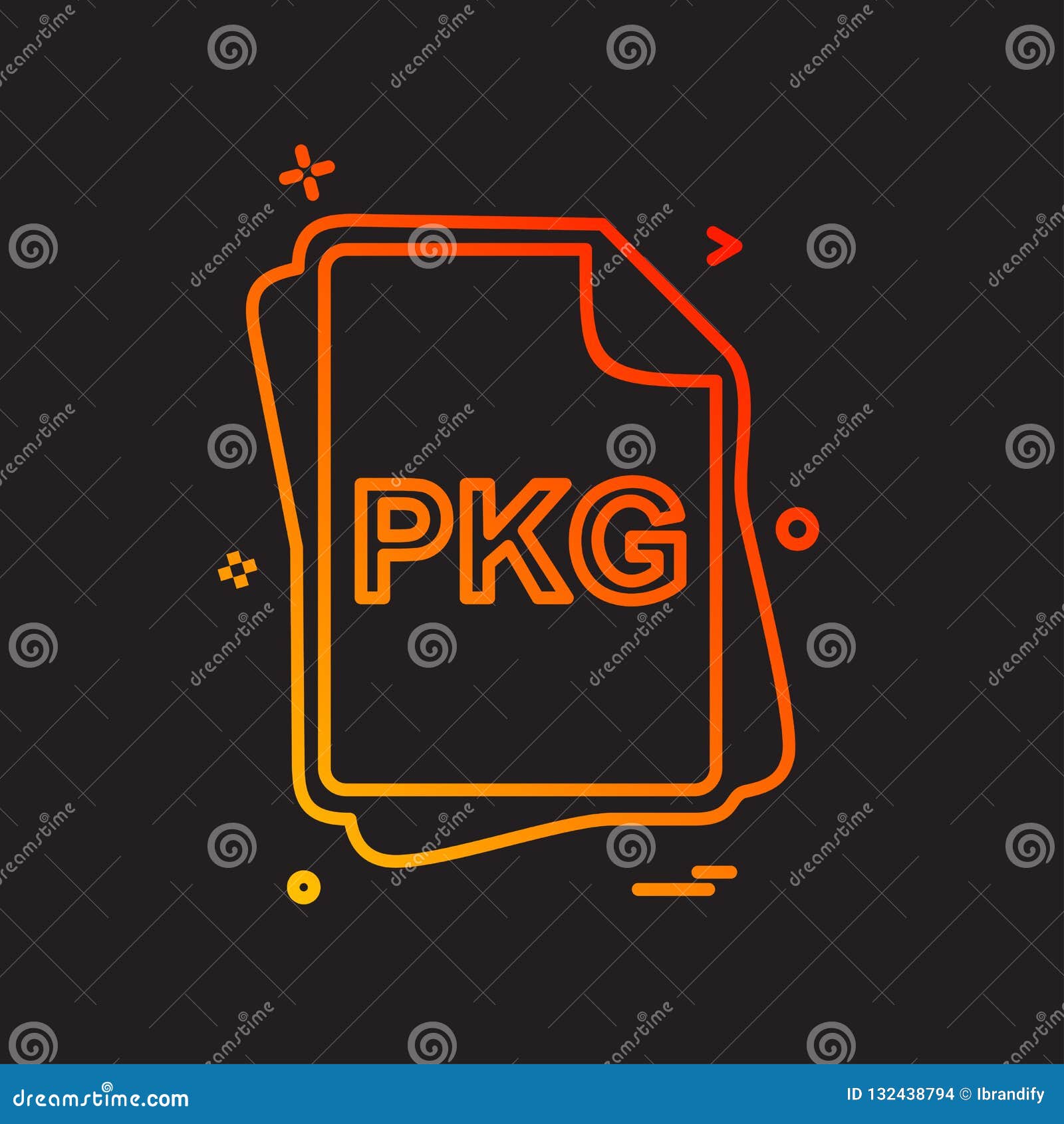PKG File Type Icon Design Vector Stock Vector - Illustration of shape ...