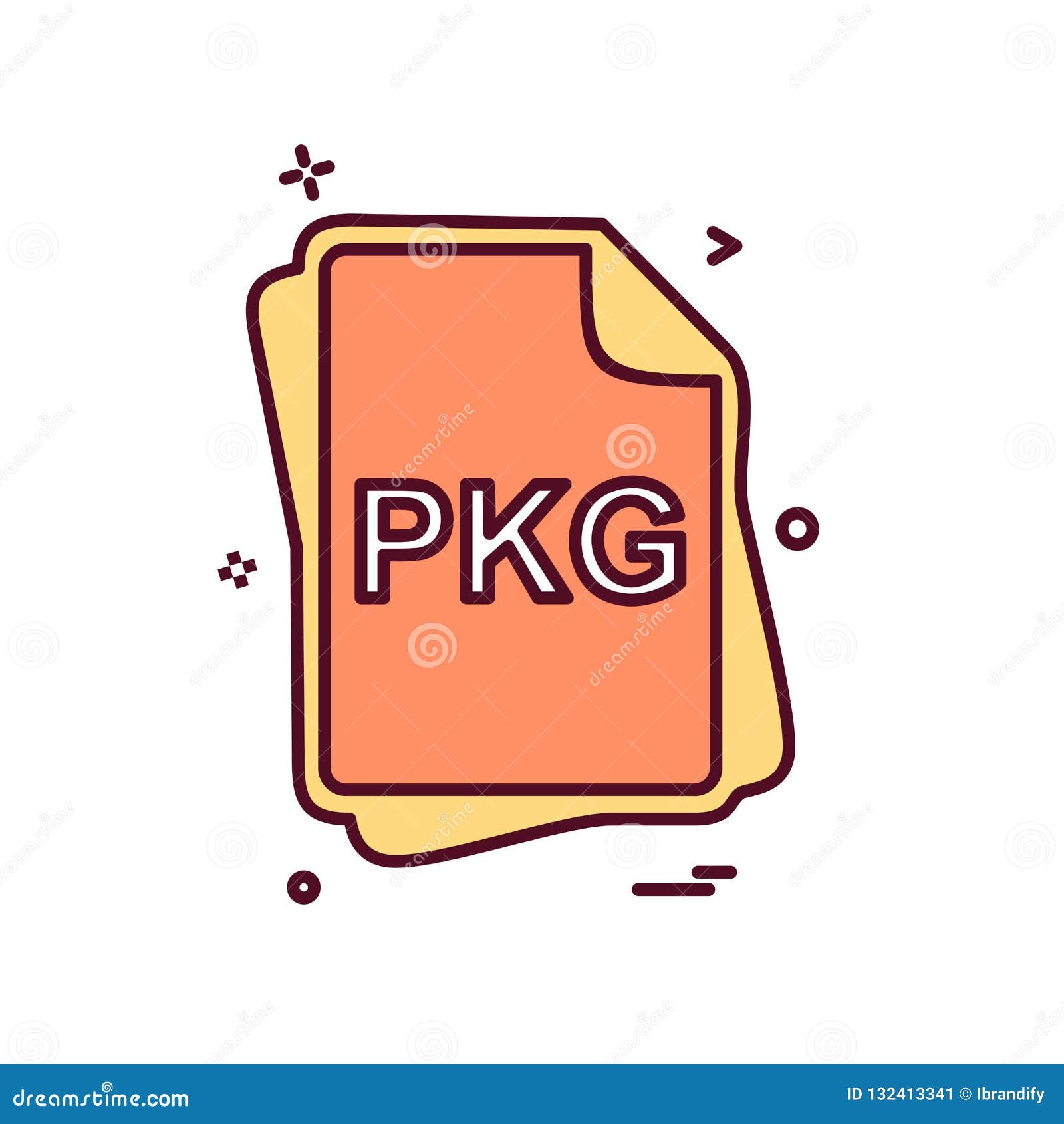 PKG File Type Icon Design Vector Stock Vector - Illustration of icon ...
