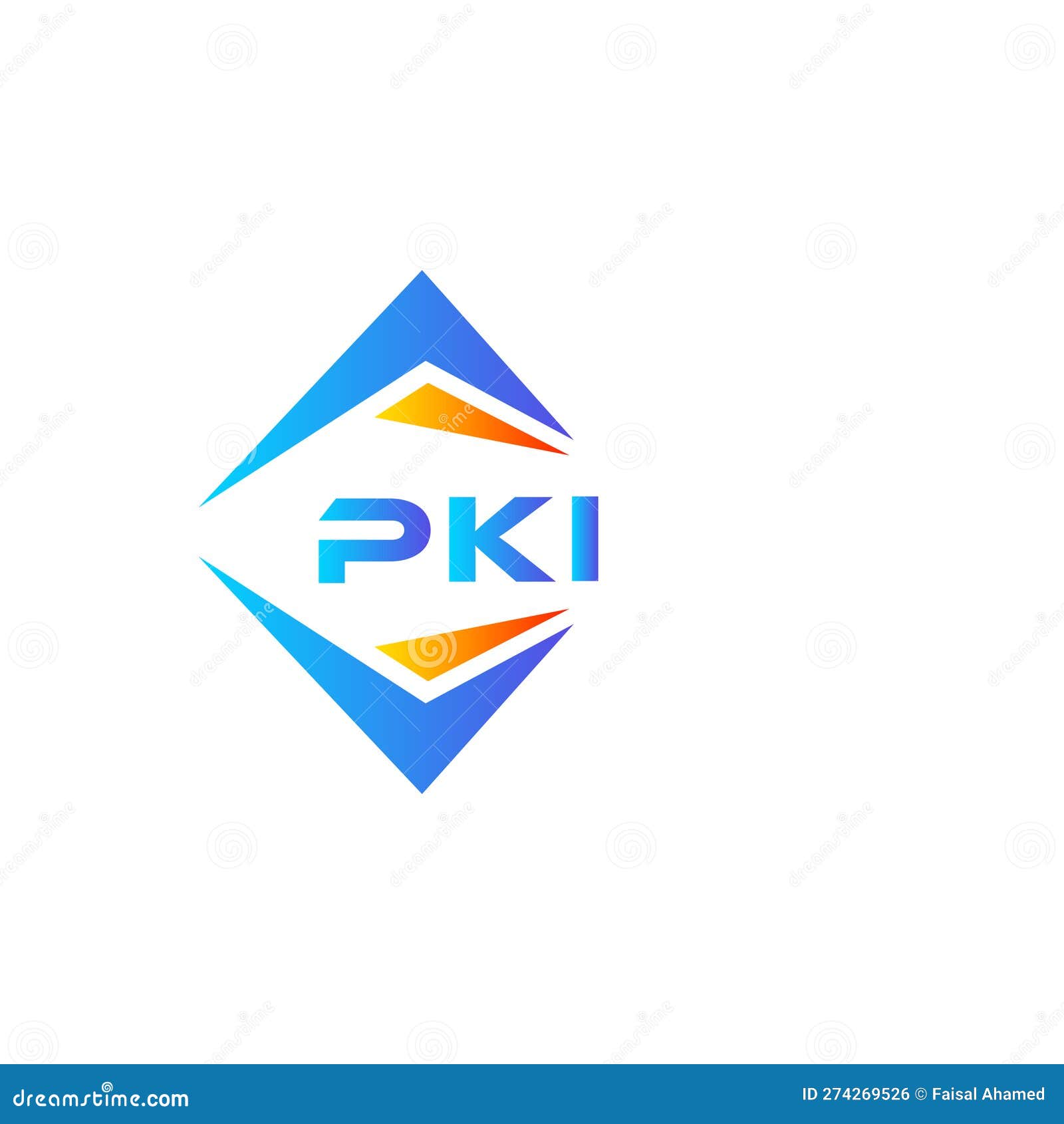 PKI Abstract Technology Logo Design on White Background. PKI Creative ...