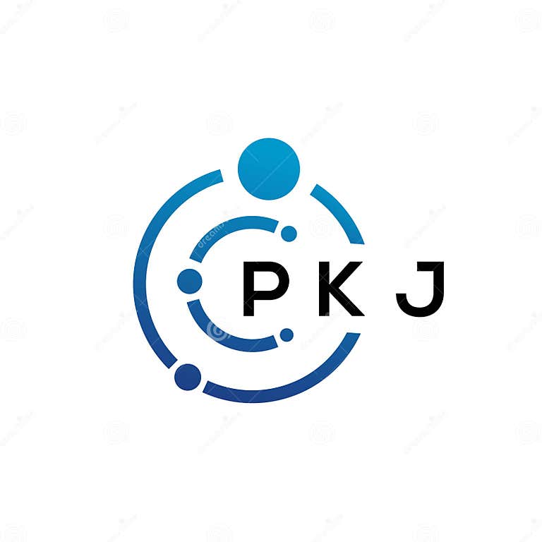 PKJ Letter Technology Logo Design on White Background. PKJ Creative ...