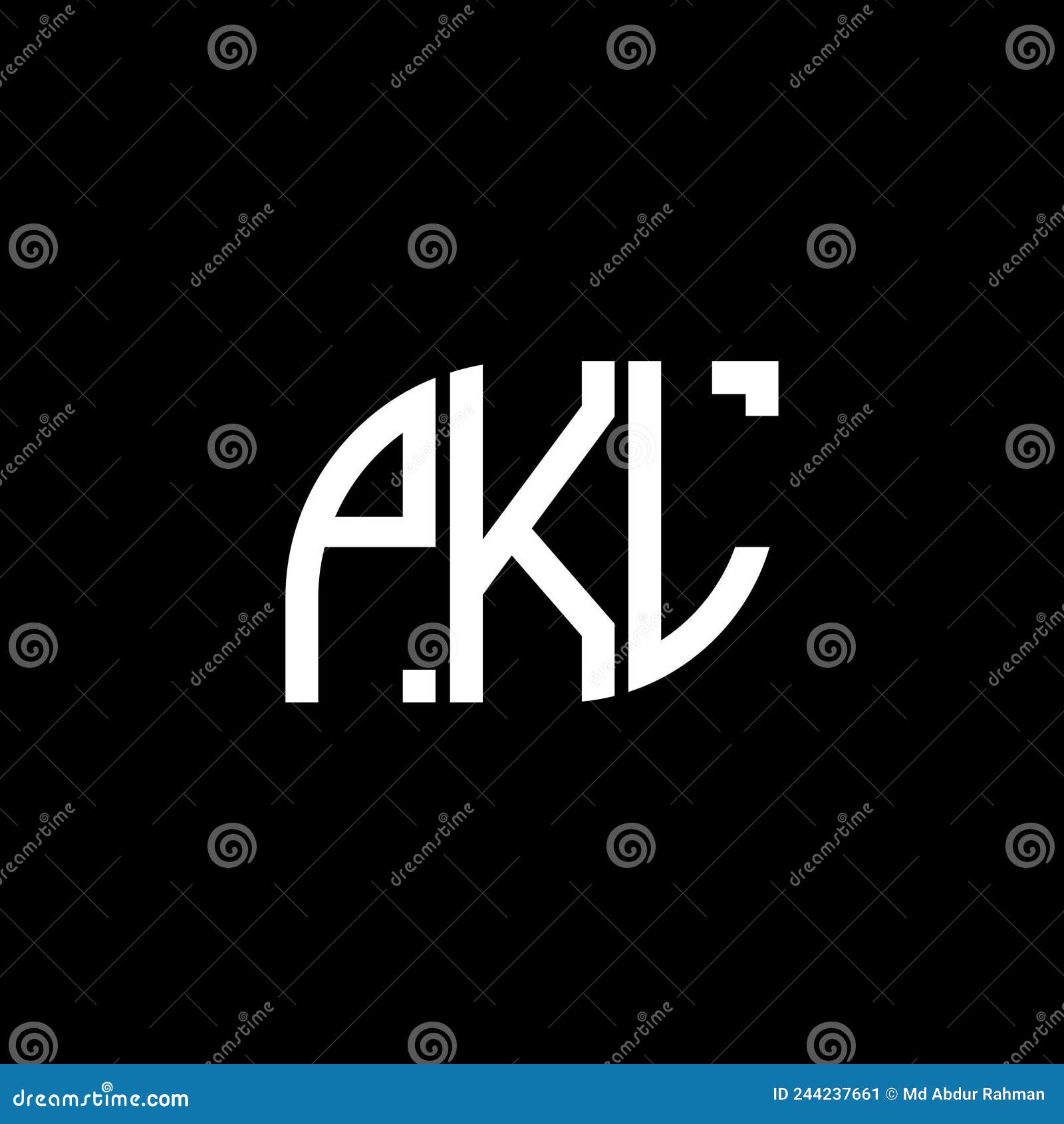 PKL Letter Logo Design on Black Background.PKL Creative Initials Letter ...