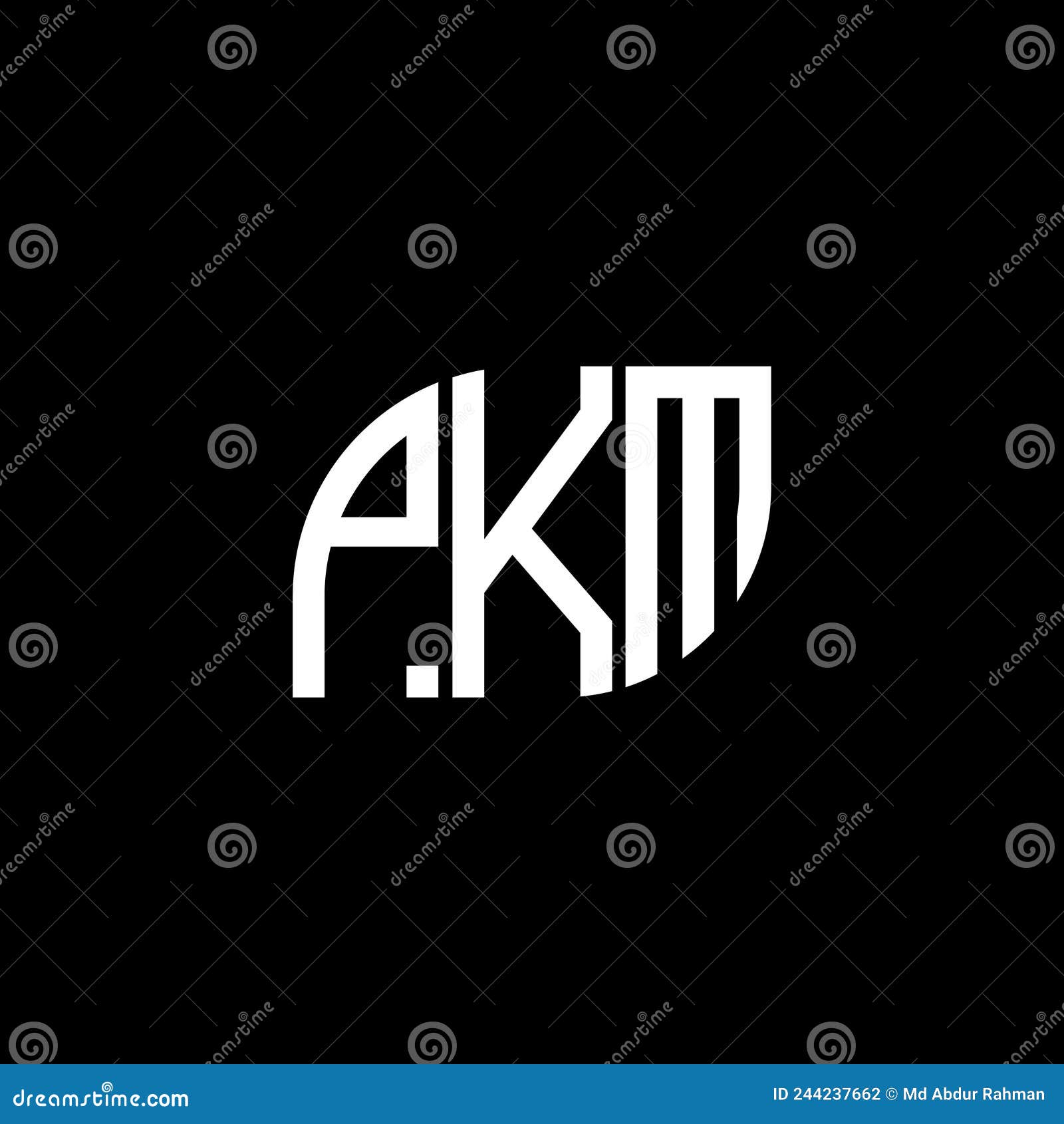 PKM Letter Logo Design on Black Background.PKM Creative Initials Letter ...