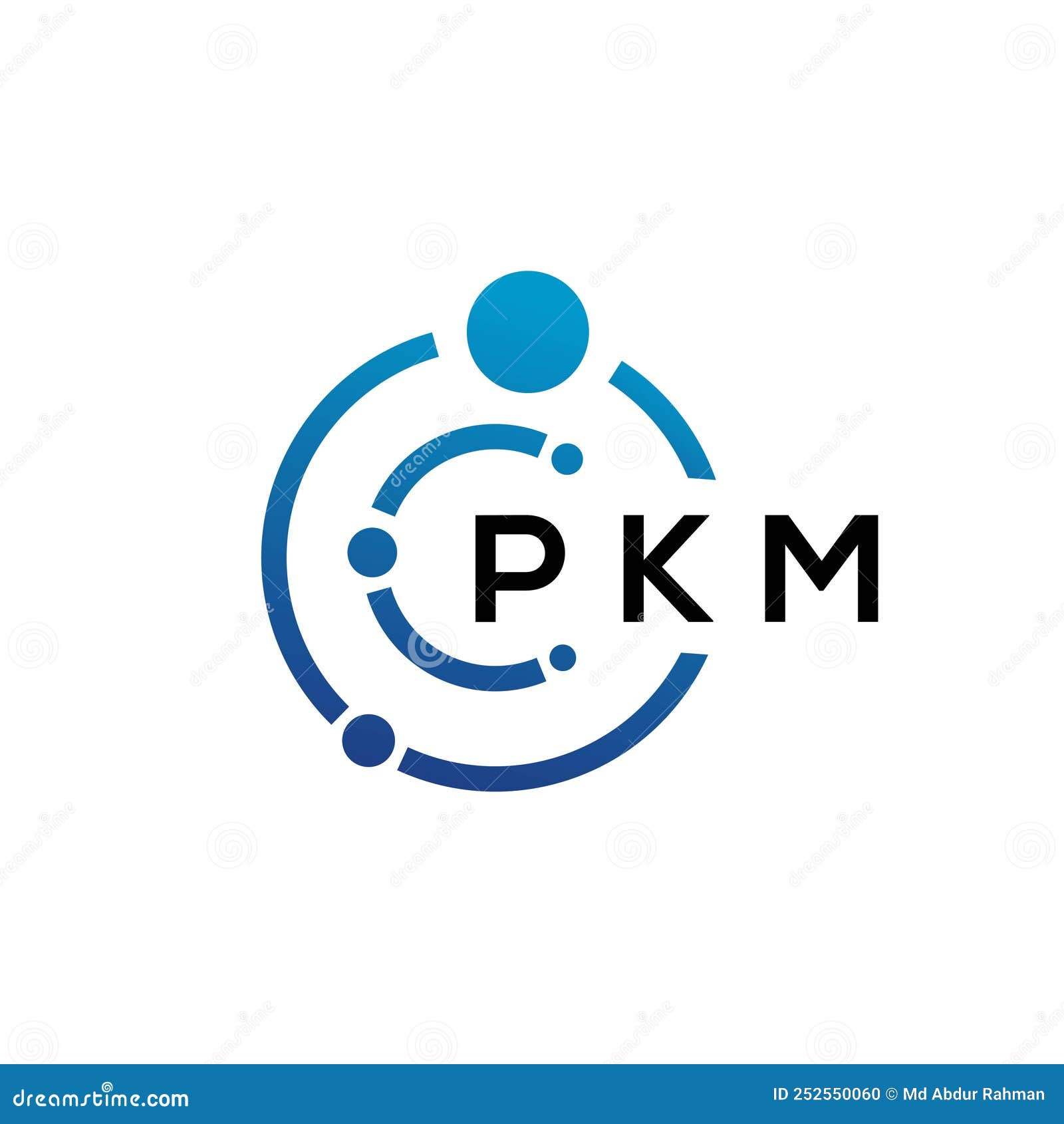 PKM Letter Technology Logo Design on White Background. PKM Creative ...