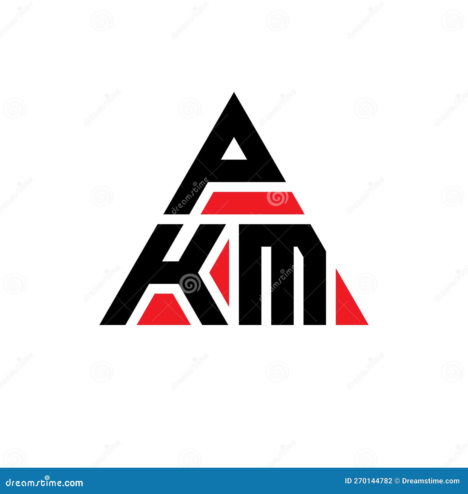 PKM Triangle Letter Logo Design with Triangle Shape. PKM Triangle Logo ...