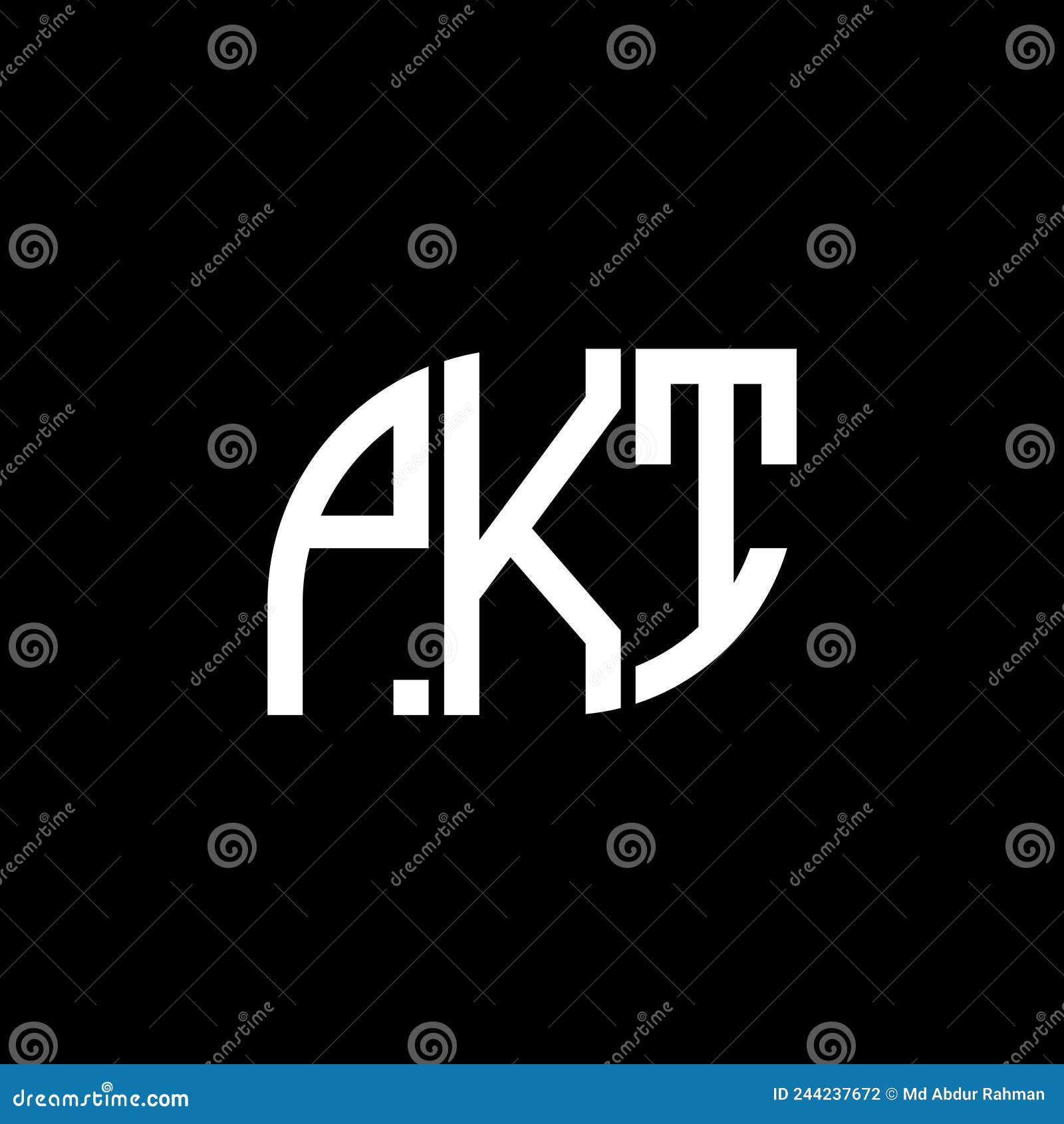PKT Letter Logo Design on Black Background.PKT Creative Initials Letter ...