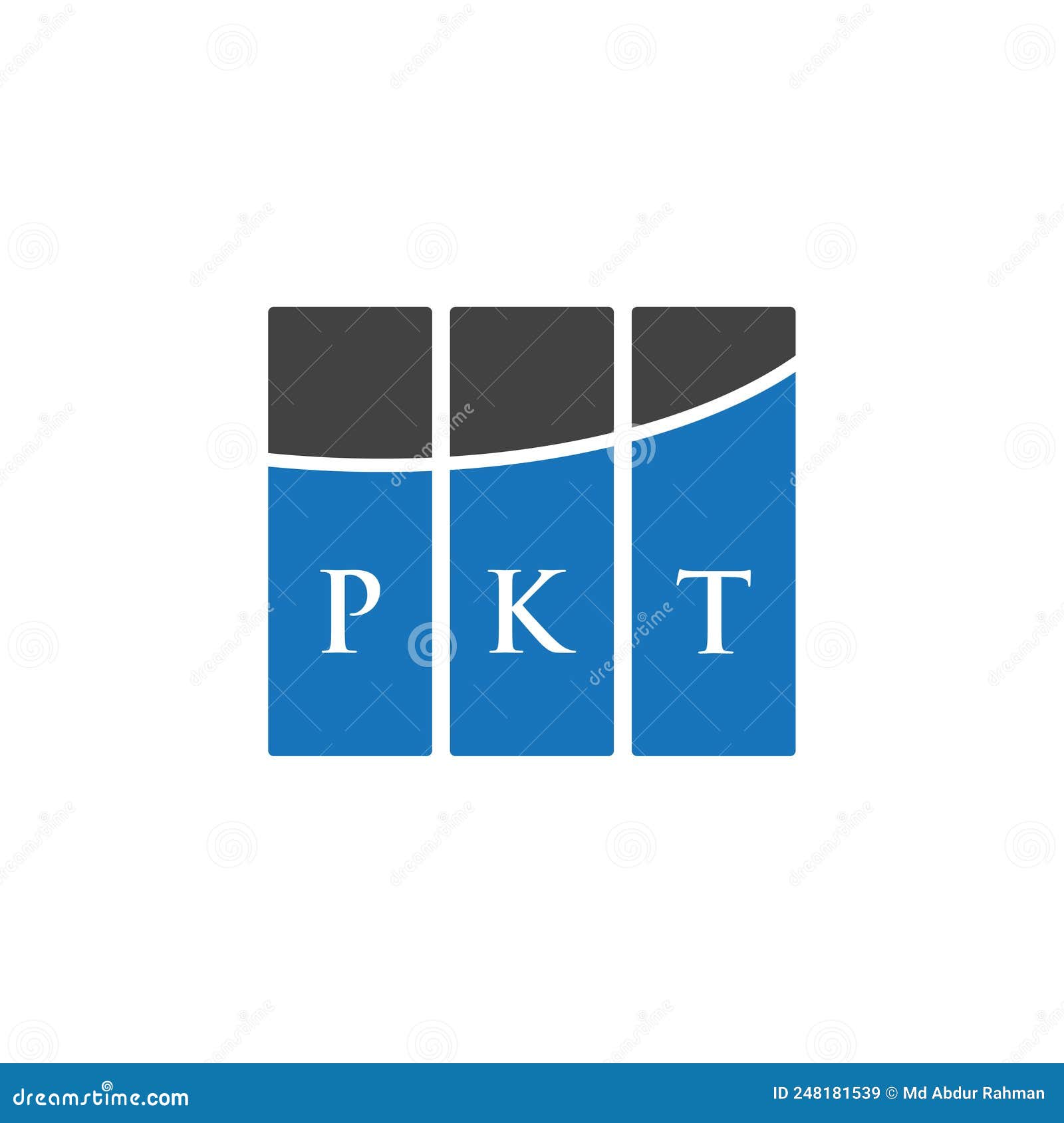 PKT Letter Logo Design on WHITE Background. PKT Creative Initials ...