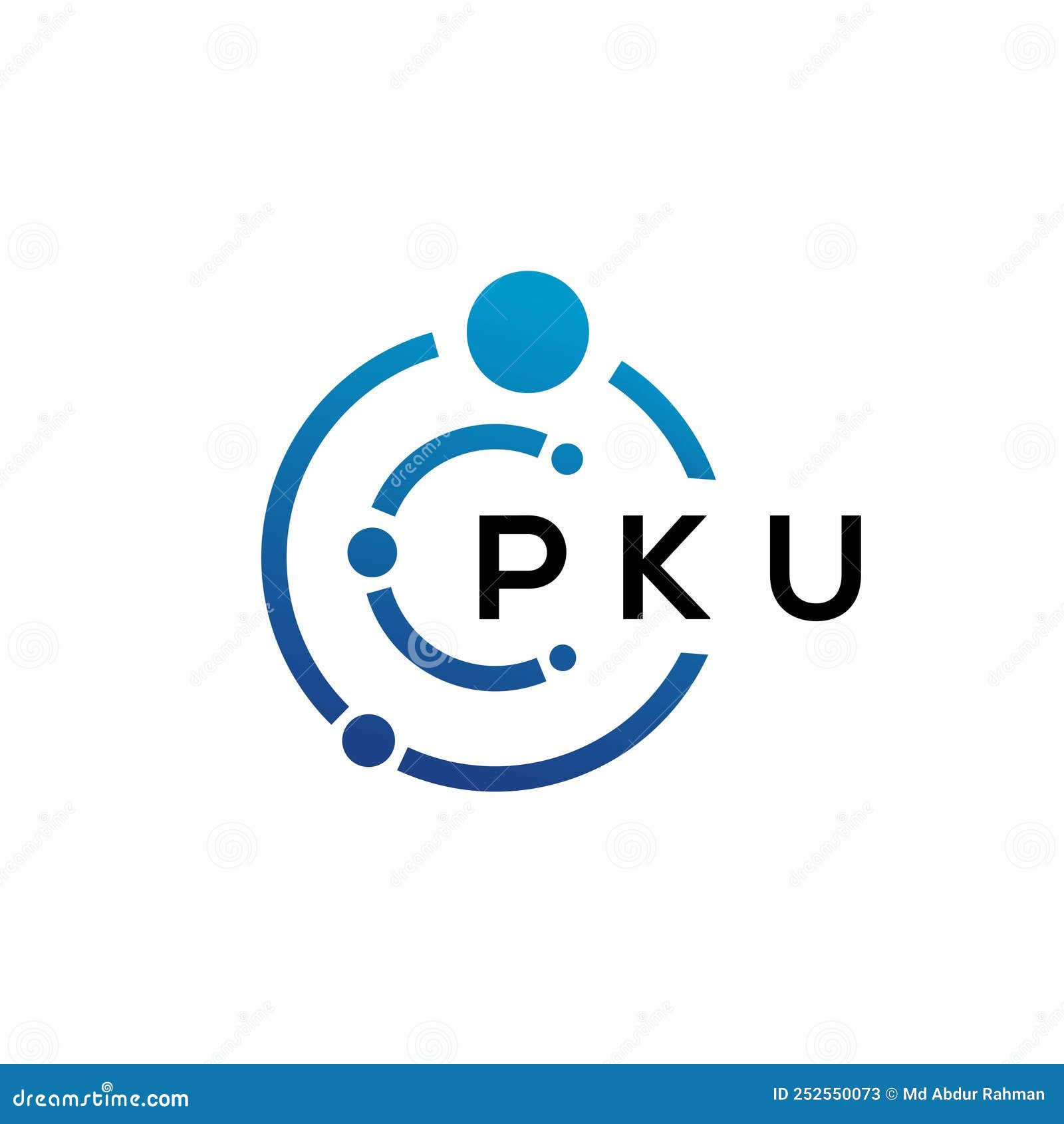 PKU Letter Technology Logo Design On White Background. PKU Creative ...