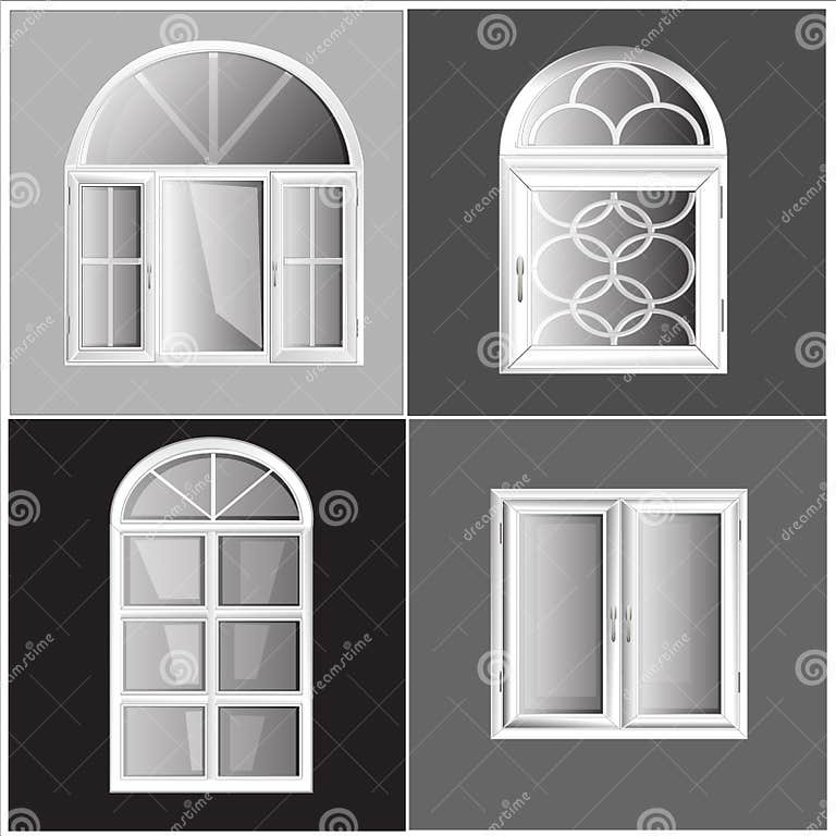 Plástico Glosed De Windows Do Vetor Ilustração do Vetor - Ilustração de ...