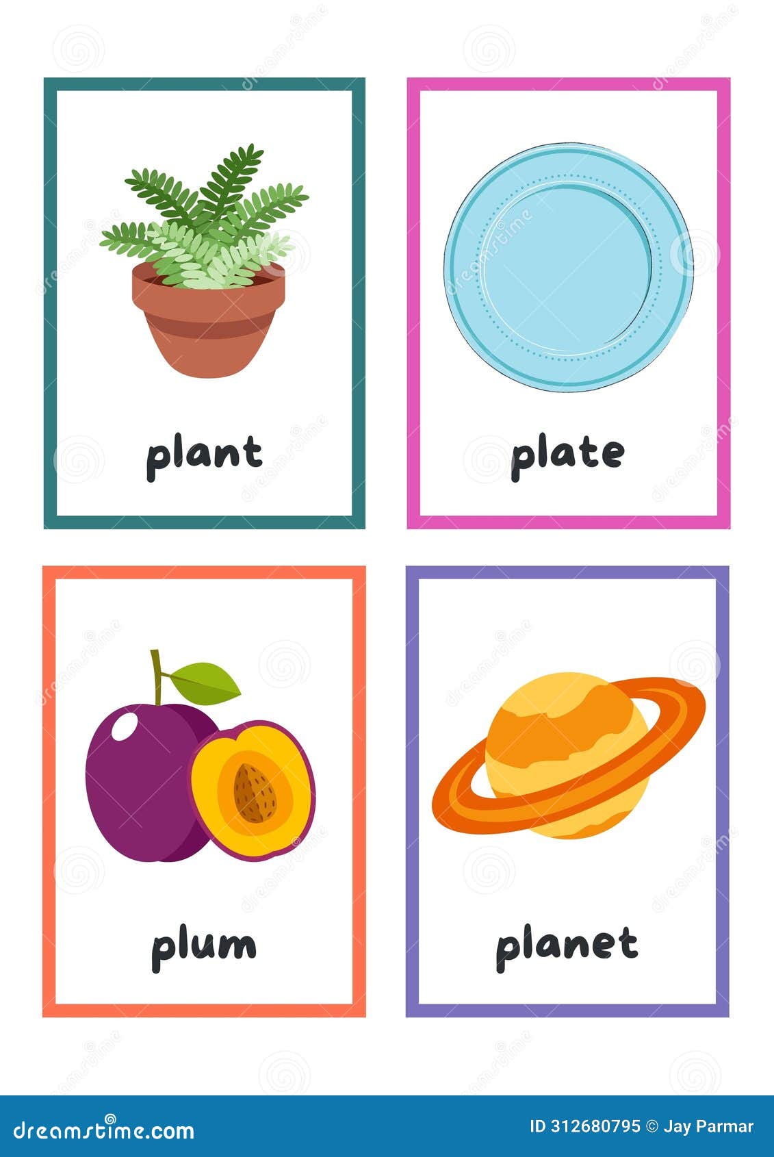 Pl Consonant Blend Flashcards - 2 Stock Illustration - Illustration of ...