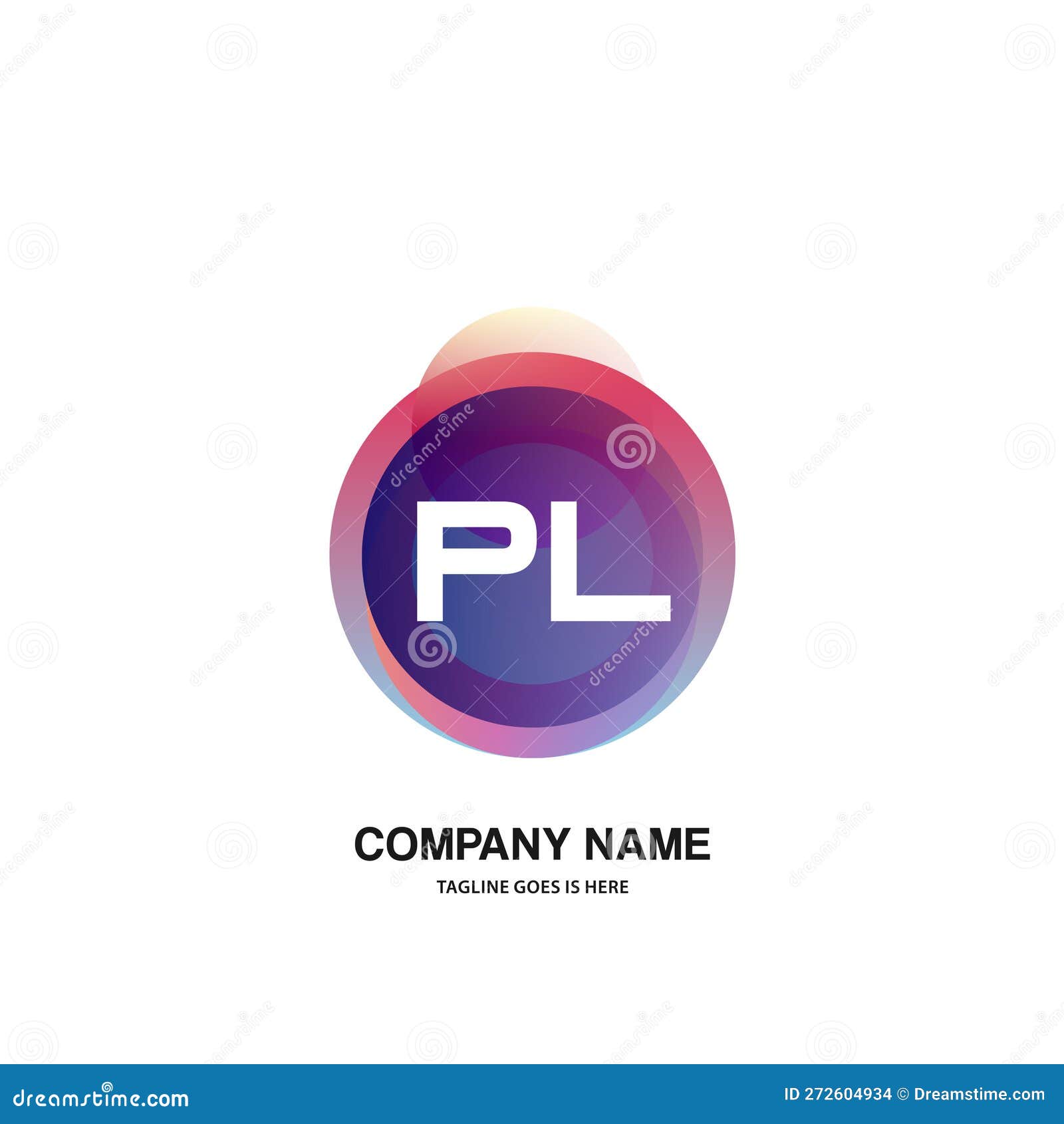 PL Initial Logo with Colorful Circle Template Vector Stock Vector ...