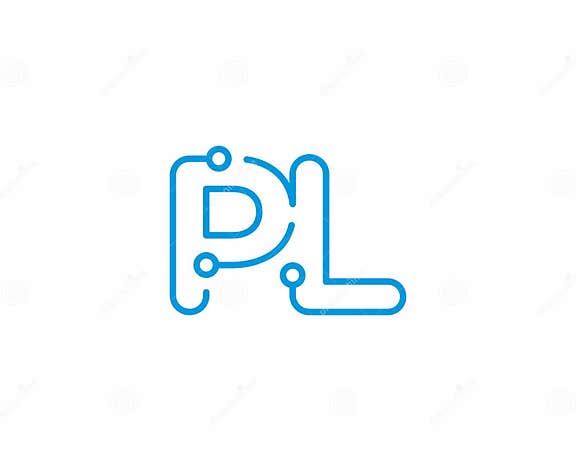 PL Letters, Electronic Circuit, Technology Logo Design Vector 001 Stock ...