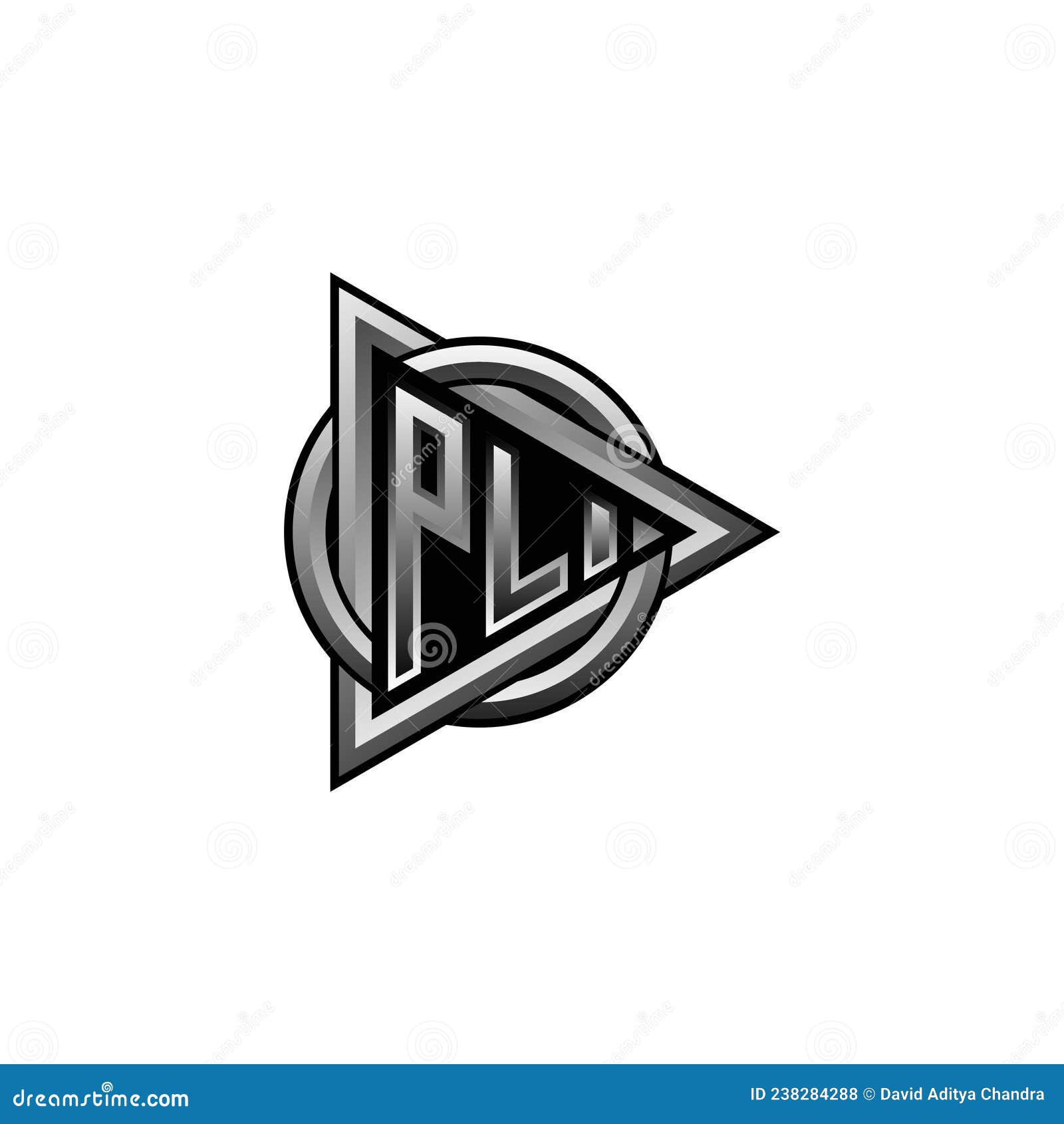 PL Logo Letter Triangle and Circle Rounded Stock Vector - Illustration ...