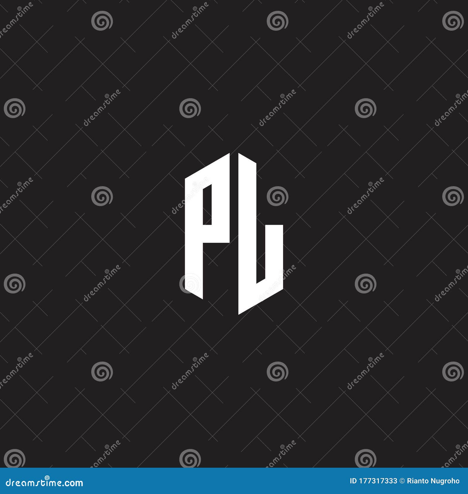PL Logo Monogram with Hexagon Shape Style Design Template Stock Vector ...