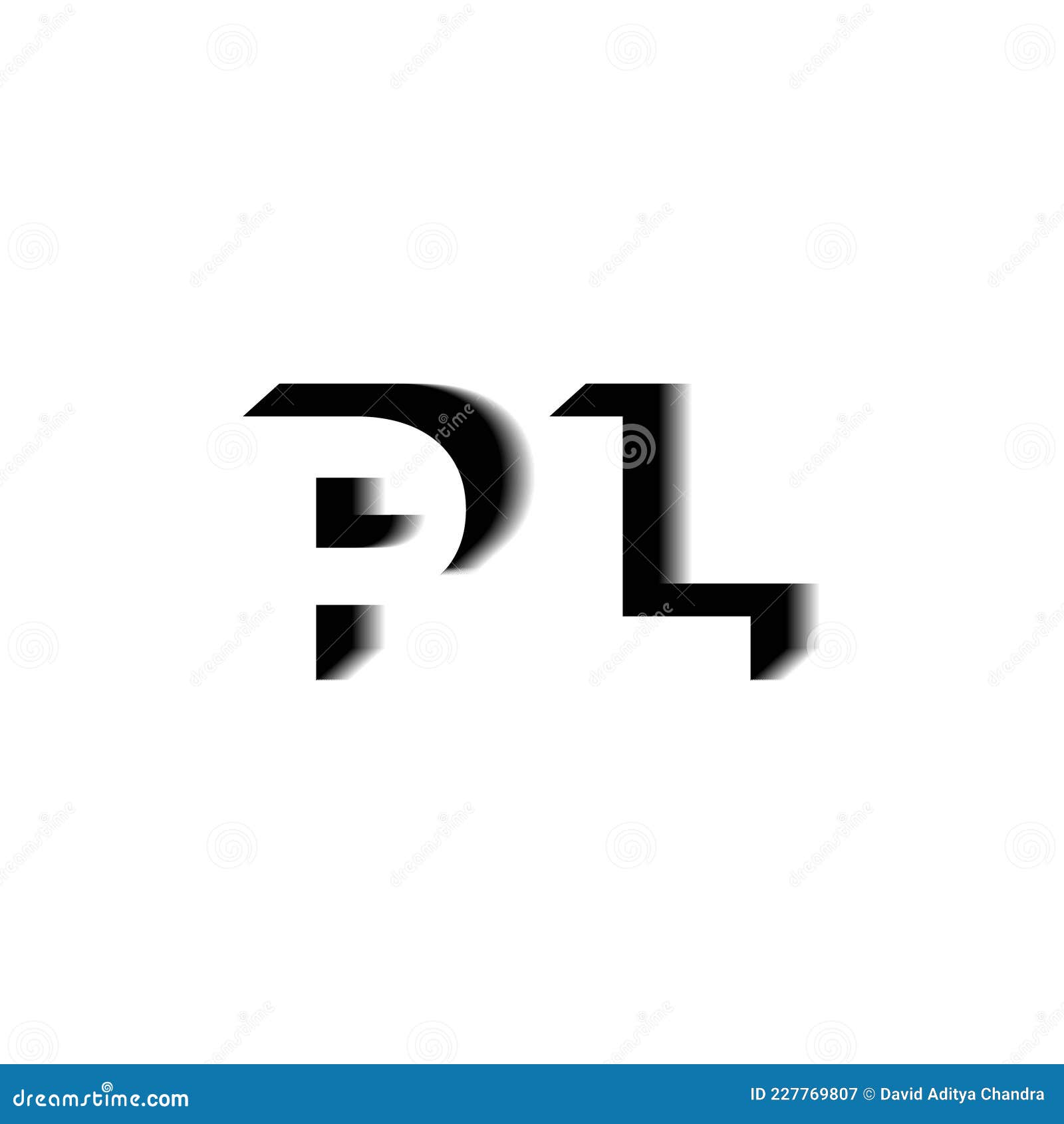 PL Monogram Shadow Shape Style Stock Vector - Illustration of logos ...