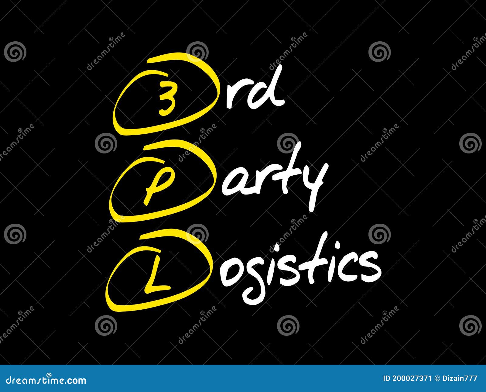 3PL - 3rd Party Logistics stock illustration. Illustration of delivery ...