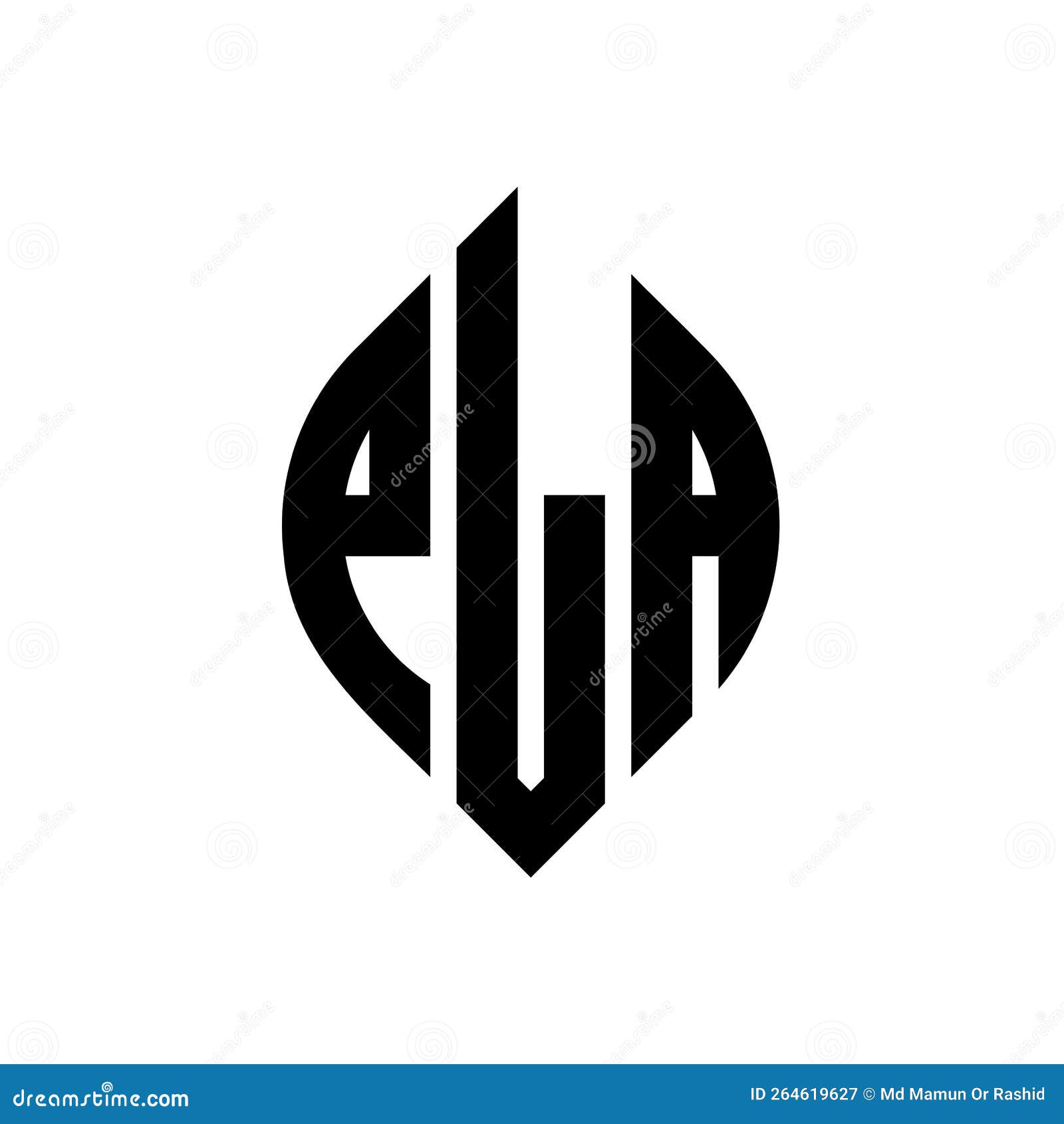 PLA Circle Letter Logo Design with Circle and Ellipse Shape. PLA ...