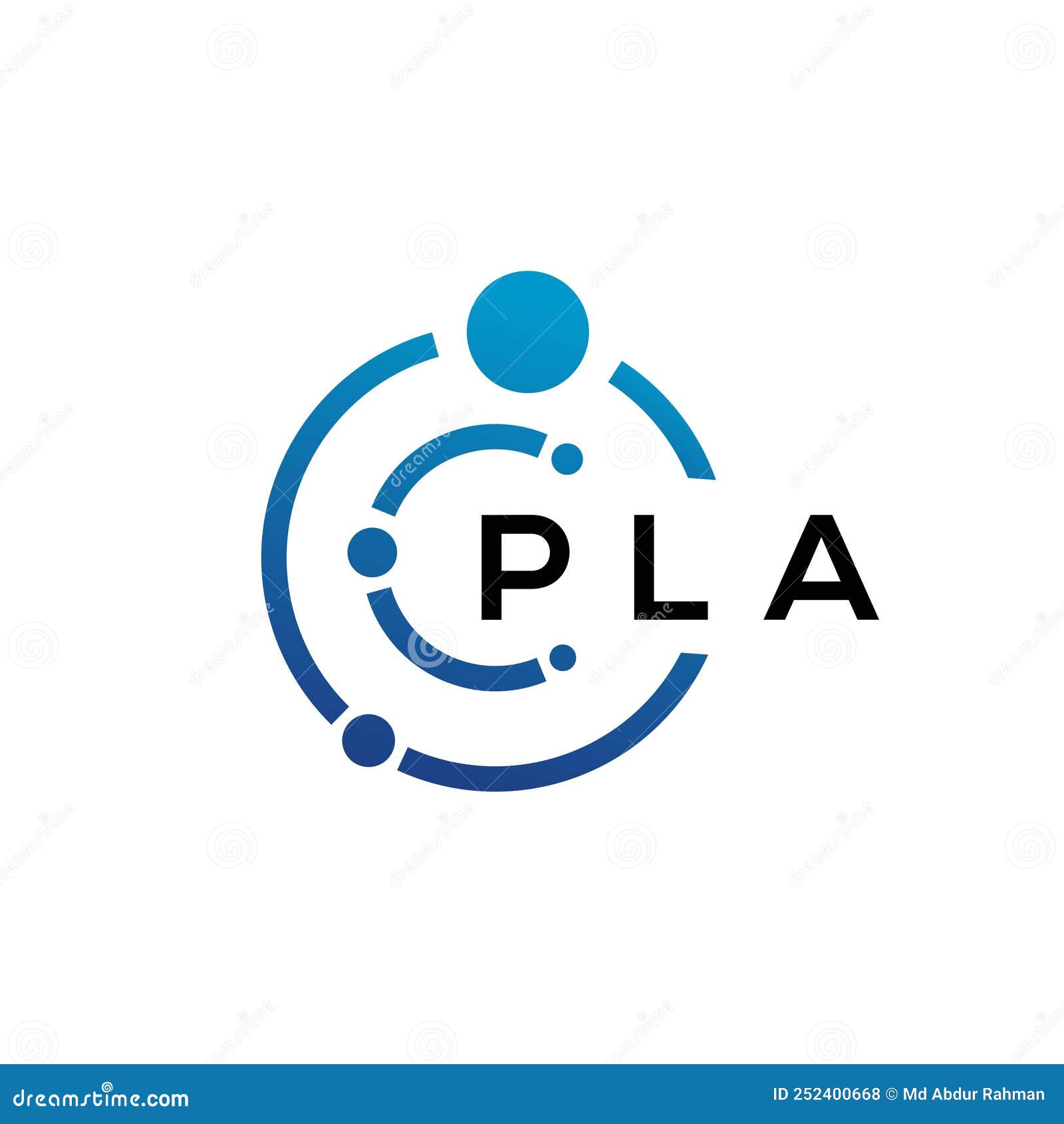 PLA Letter Technology Logo Design on White Background. PLA Creative ...