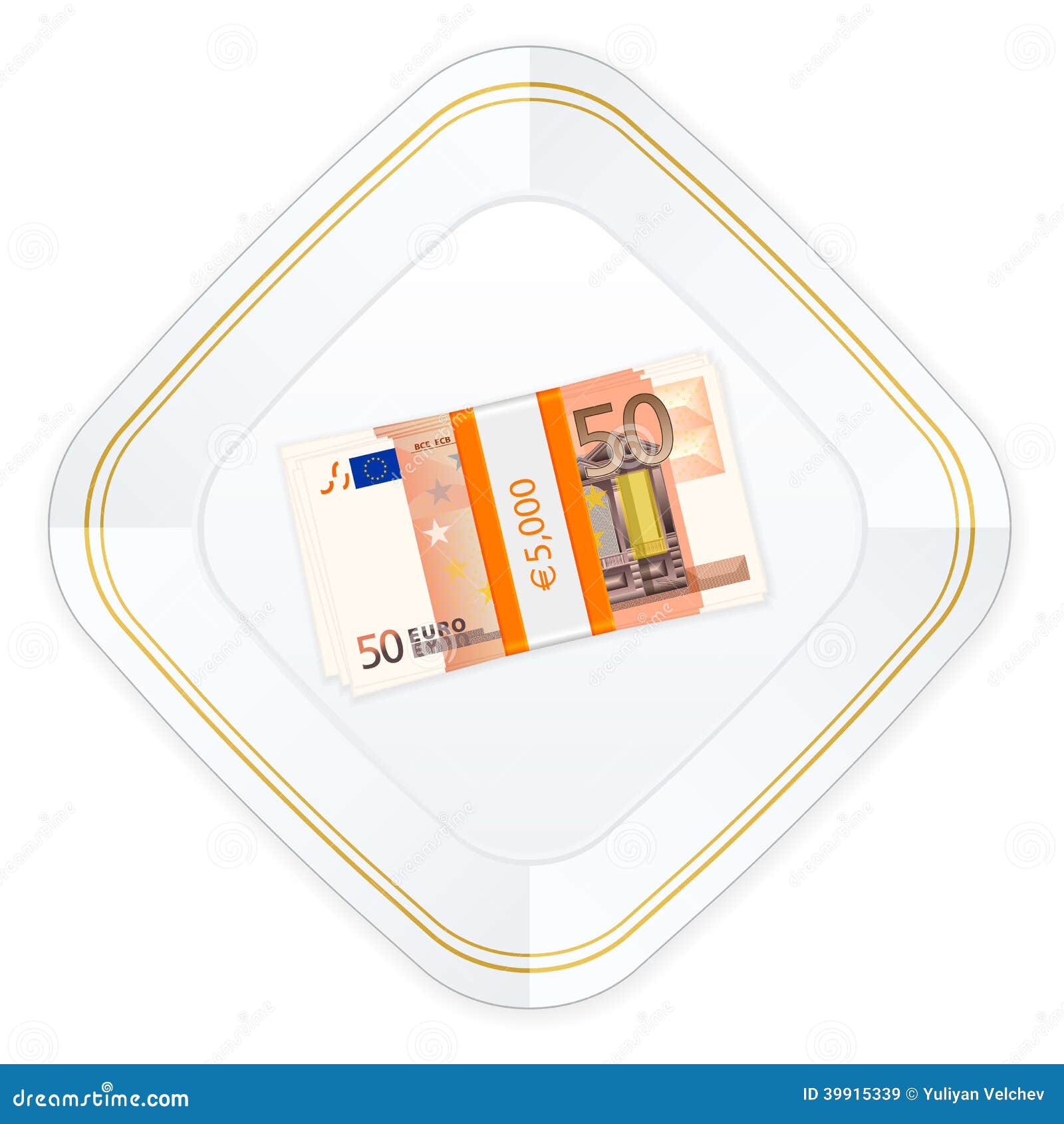 Plaat en vijftig euro pak vector illustratie. Illustration of keuken ...