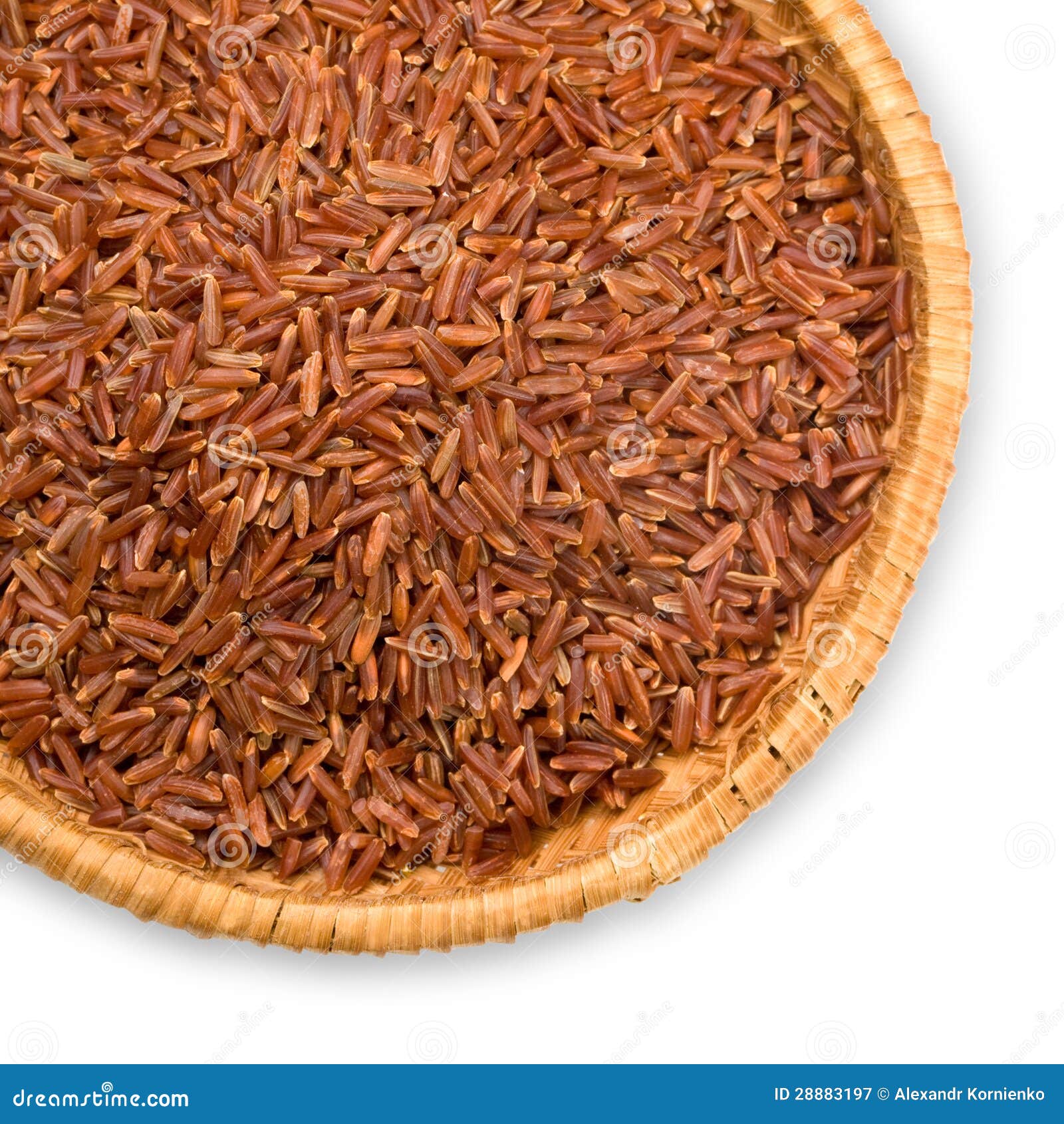 Plaat Met Long-grain Rode Rijst Stock Afbeelding - Image of droog, oost ...