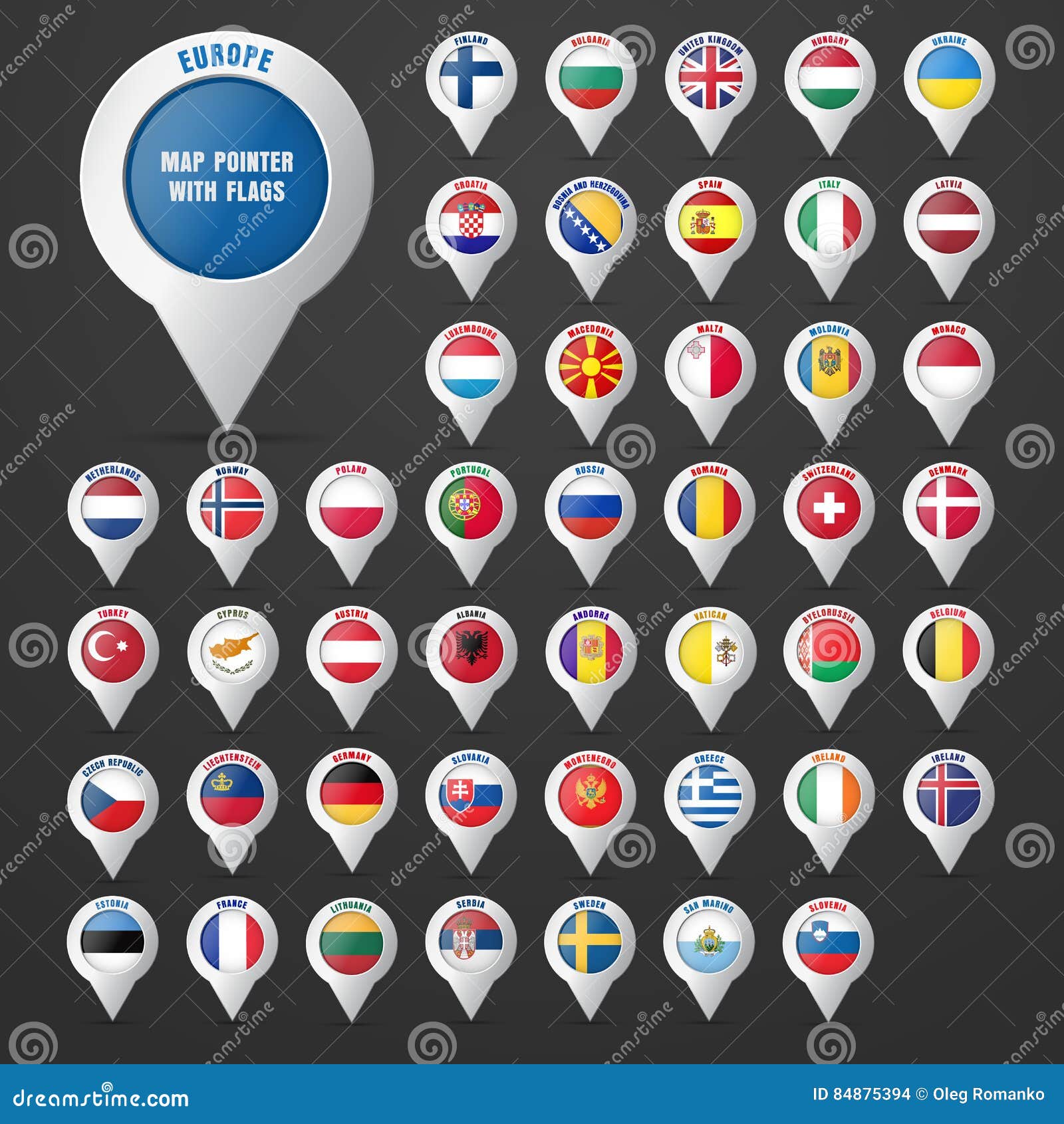 Plaats De Wijzer Aan De Kaart Met De Europese Vlag Van Het Land ` S ... Plaats De Wijzer Aan De Kaart Met De Europese Vlag Van Het Land ` S ...