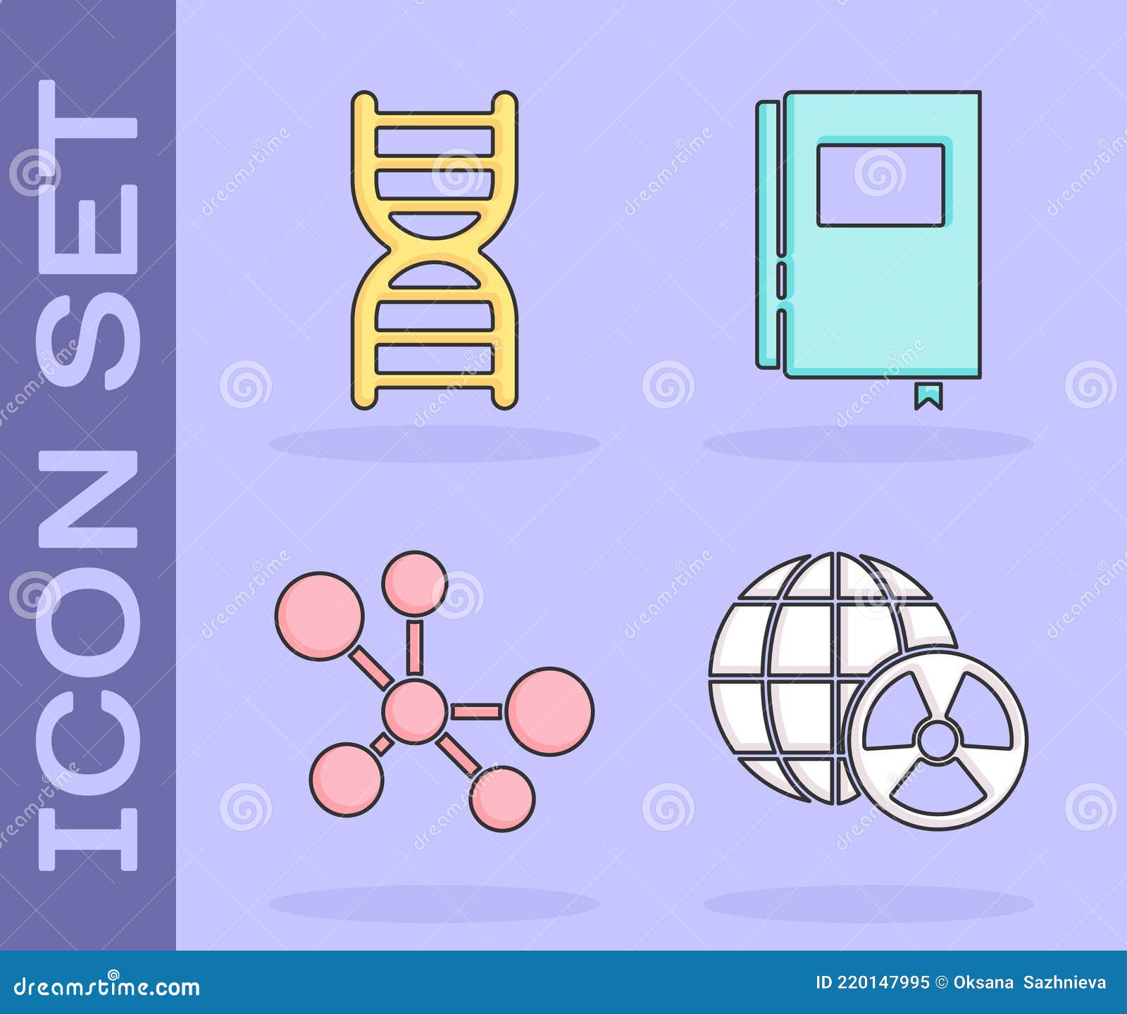 Plaatste Het Symbool Van Aarde En Straling Dna Molecule En ...