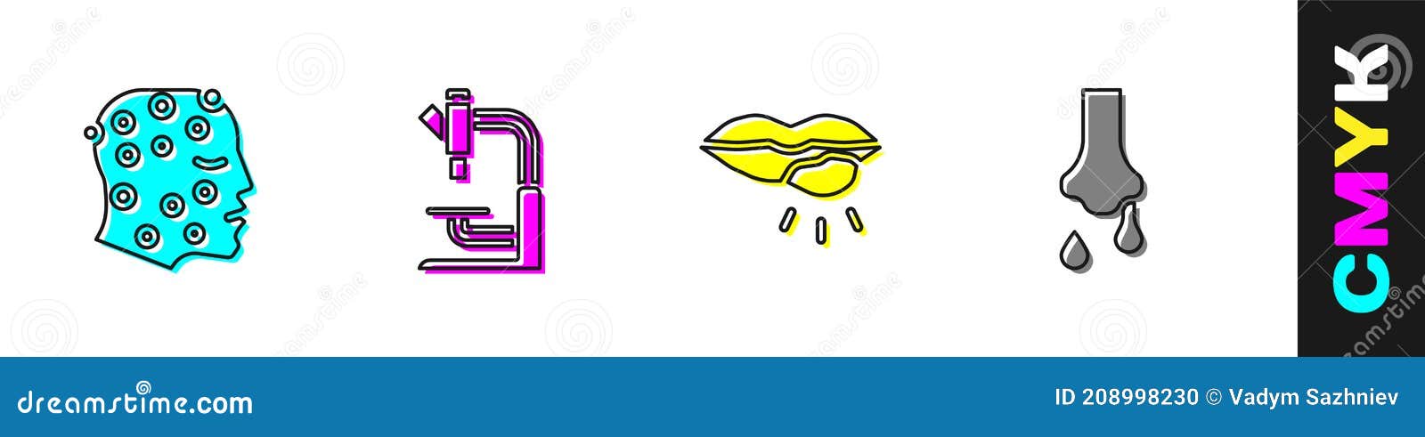 Plaatste Psoriasis of Eczeem Microscoop Herpes Lip En Loopneus ...