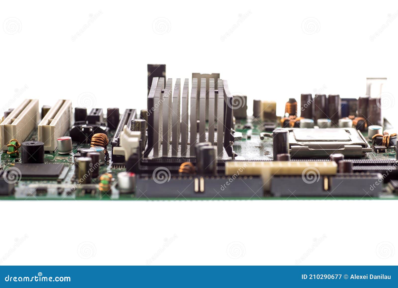 Placa base en fondo blanco imagen de archivo. Imagen de memoria - 210290677