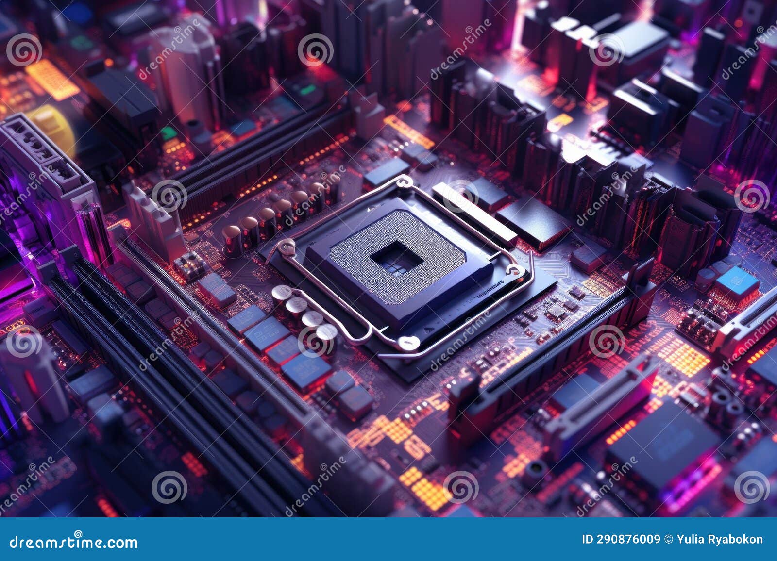 Placa Base Moderna De Cpu Avanzada. Generar Ai Stock de ilustración ...