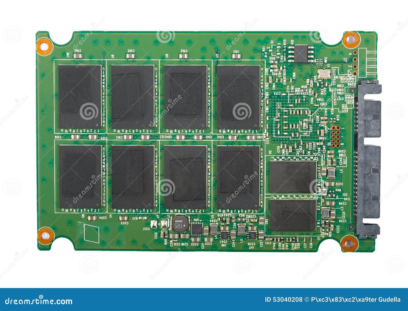 Placa De Circuito De Um SSD Foto de Stock - Imagem de microplaqueta ...