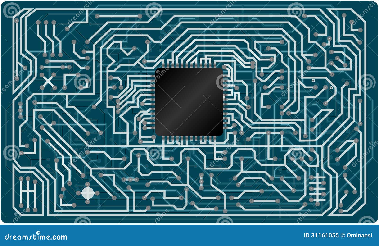 Placa De Circuito Electrónica Del Vector Ilustración del Vector ...