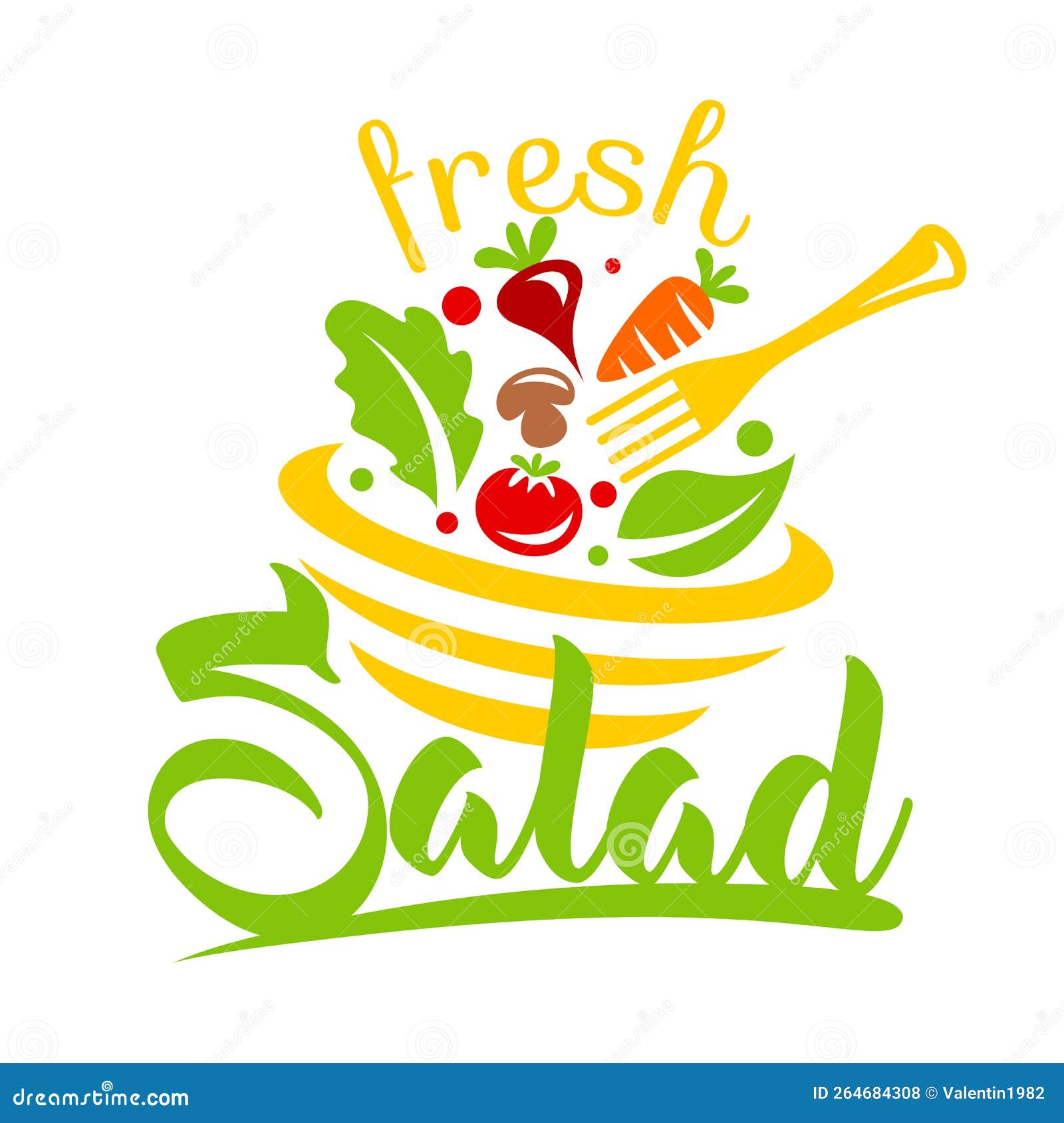Placa Moderna Con Logotipo De Ensalada. Ilustración del Vector ...