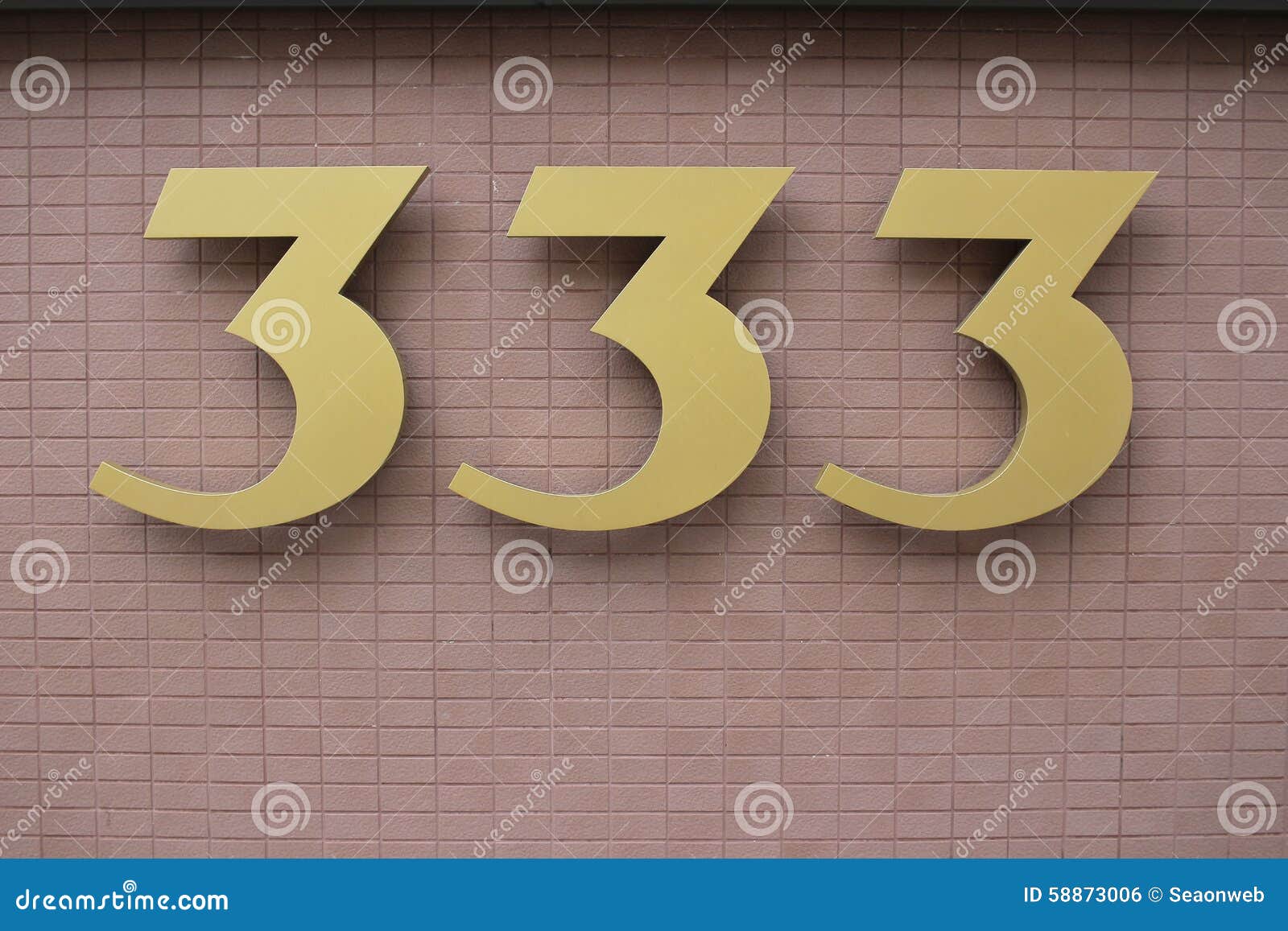 Placa Número 333 Do Endereço Da Casa Foto de Stock - Imagem de metal ...