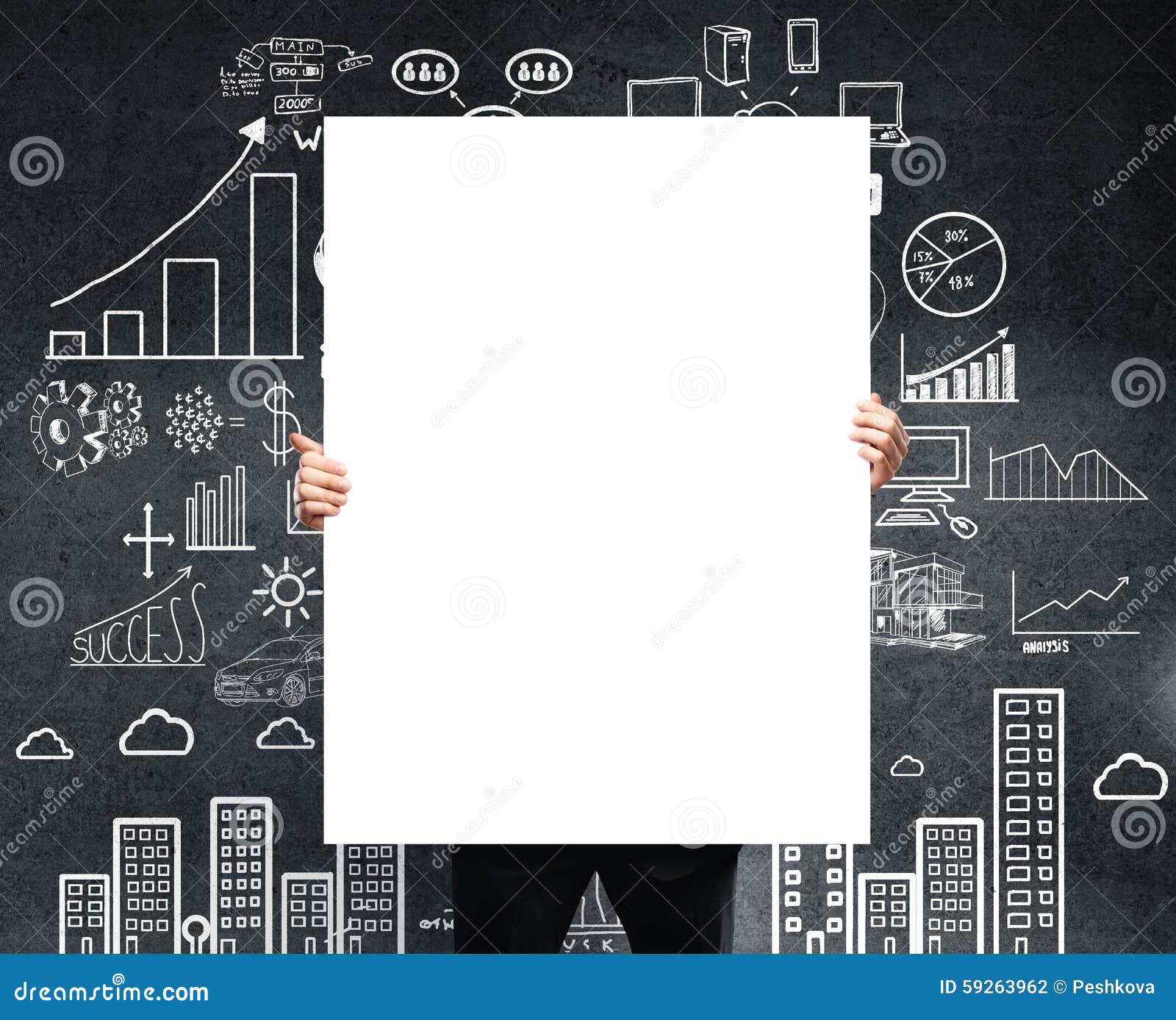 Placard with business plan stock photo. Image of marketing - 59263962