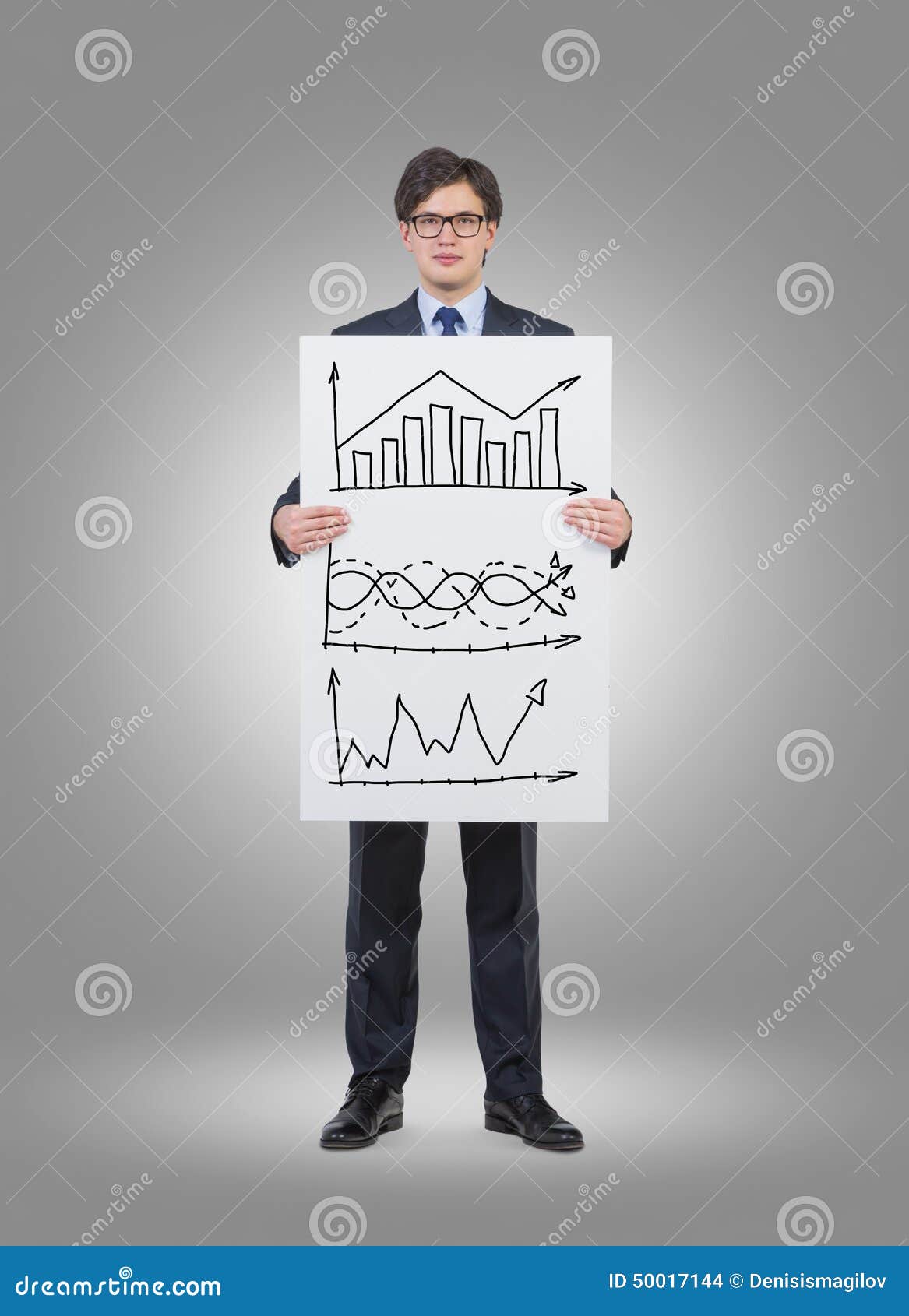 Placard with drawing graph stock photo. Image of business - 50017144