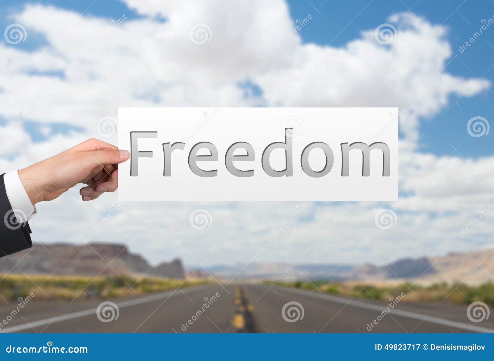 Placard with freedom stock image. Image of poster, banner - 49823717