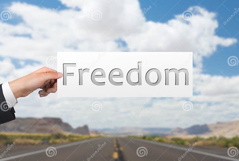 Placard with freedom stock image. Image of poster, banner - 49823717