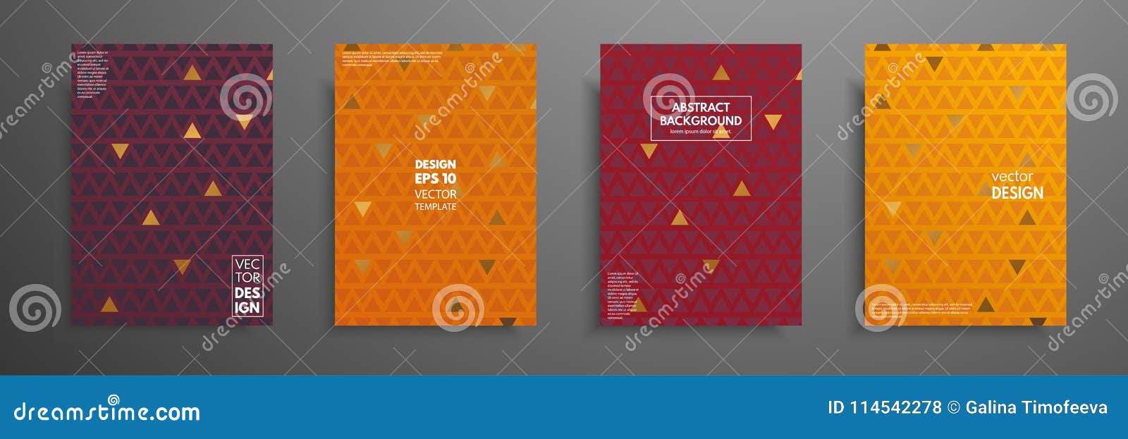 Placard Templates Set with Abstract Geometric Elements. Design Cards ...
