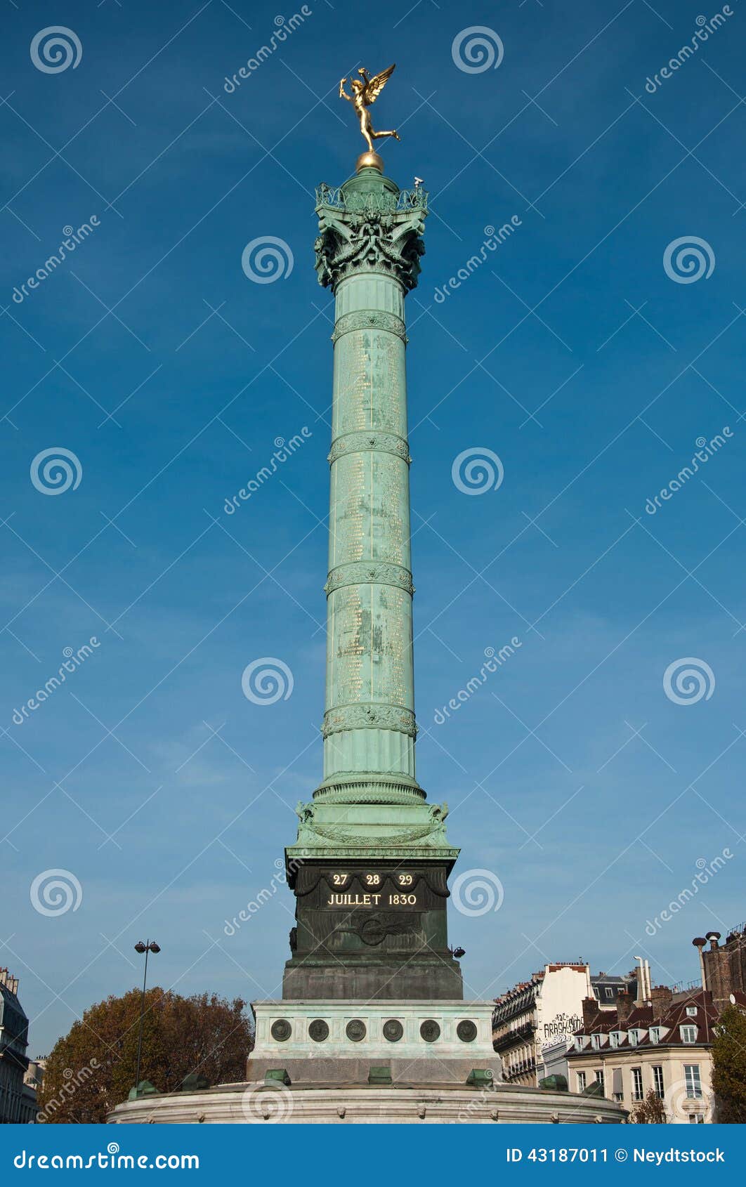 Place of the Bastille in Paris Stock Image - Image of statue, column ...