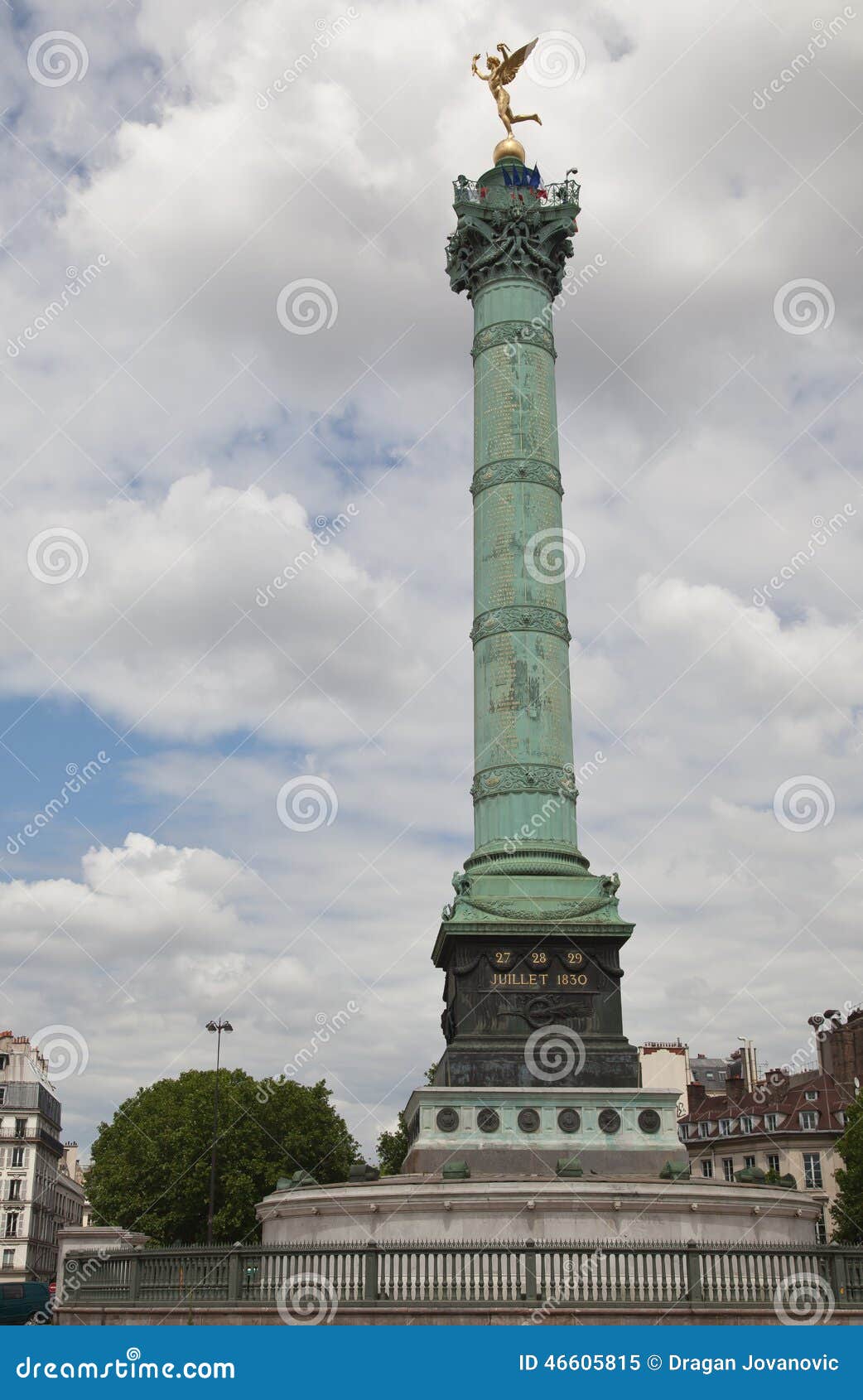 Place of the Bastille in Paris Stock Image - Image of view, travel ...