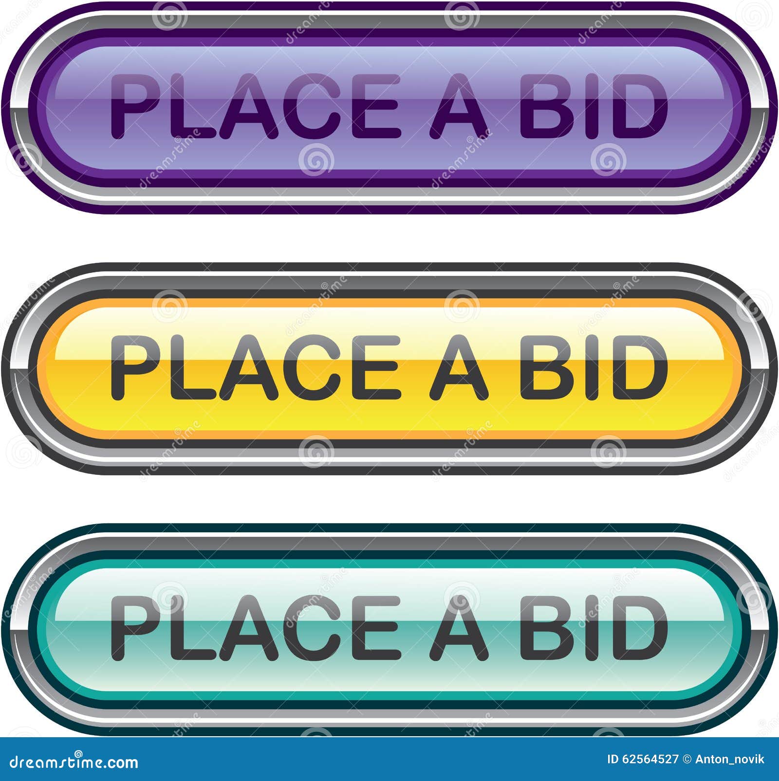 Place a Bid Button Web Vector Stock Vector - Illustration of rectangle ...