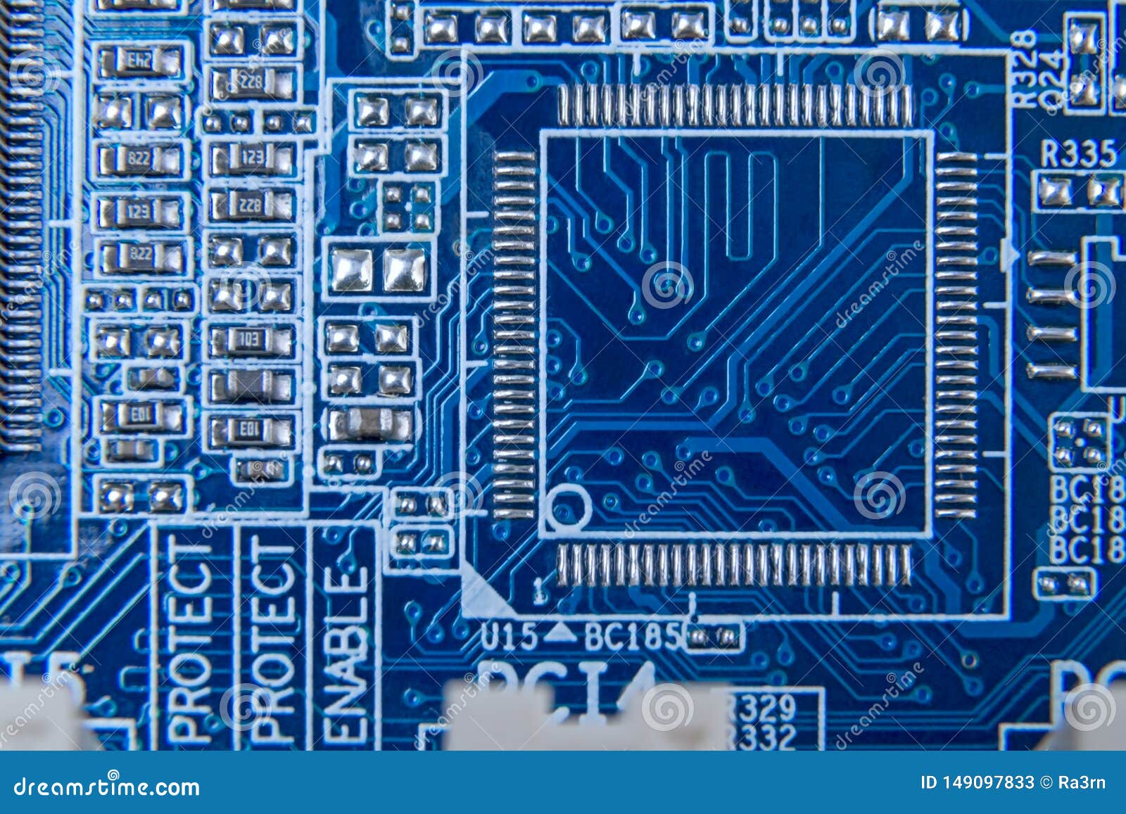 Place for a Big Chip on a Printed Circuit Board Stock Image - Image of ...