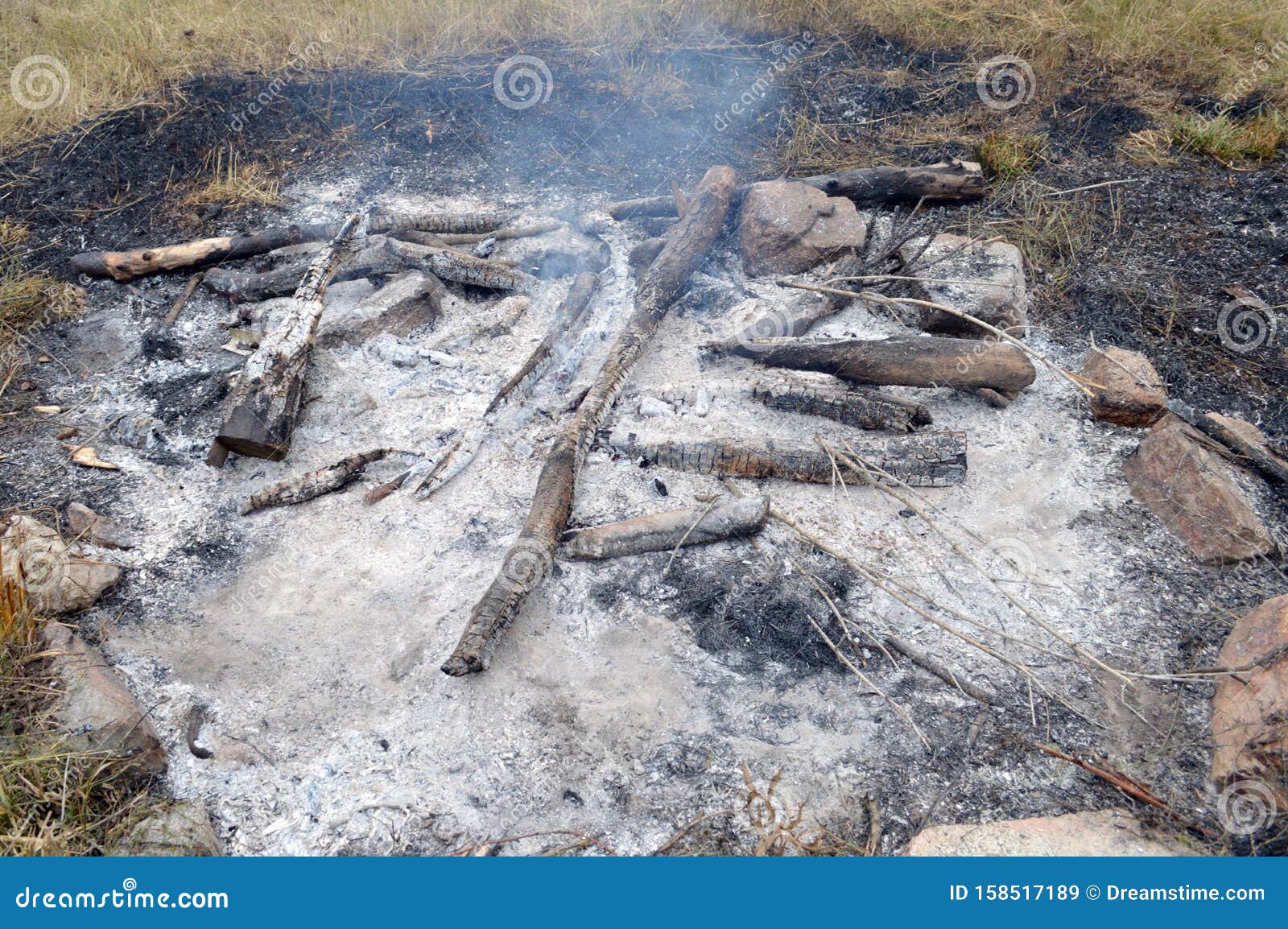 Place of a Burned Out and Extinct Fire Stock Image - Image of carbon ...