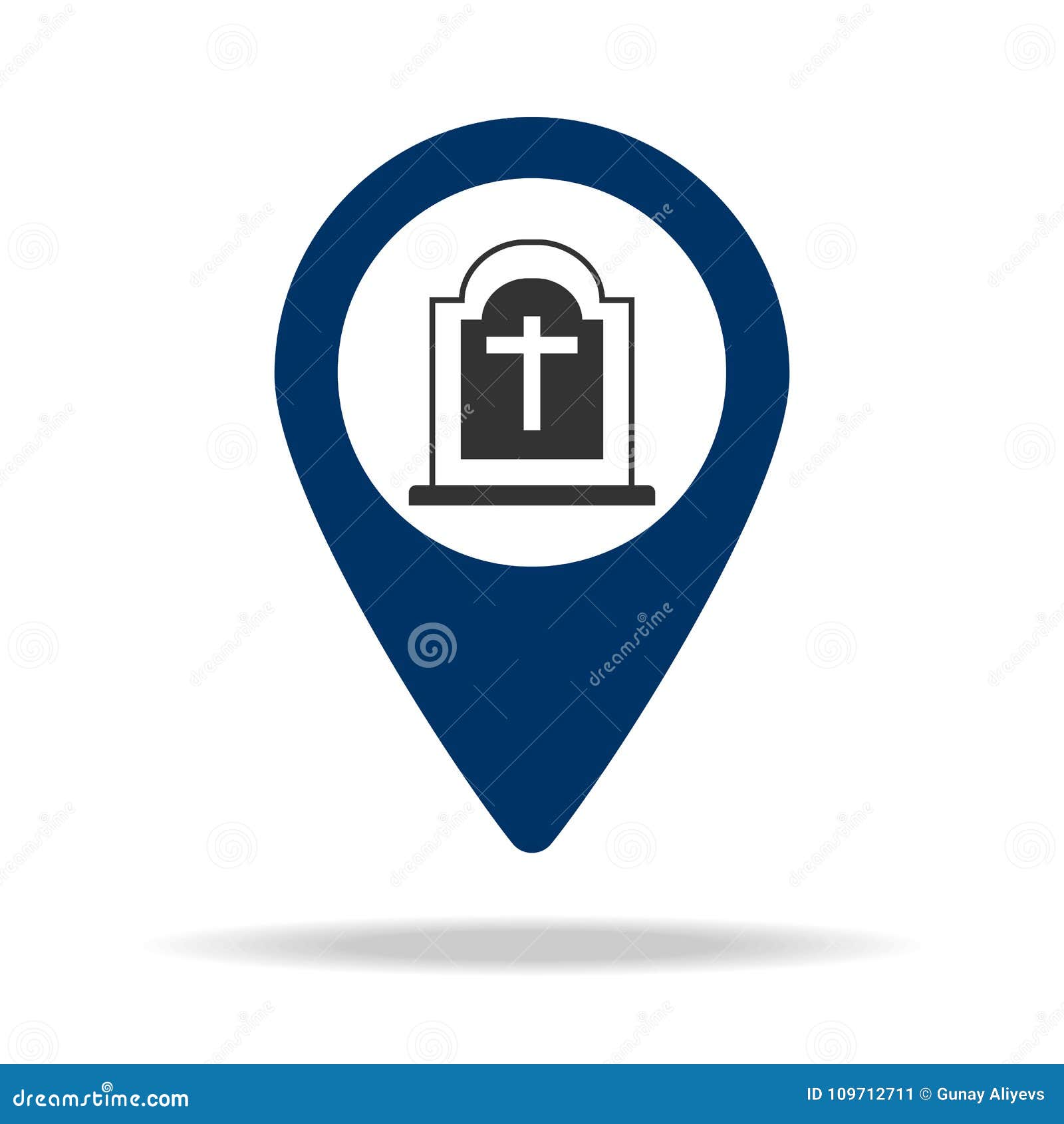 Place Cemetery in Blue Map Pin Icon. Element of Map Point for Mobile ...
