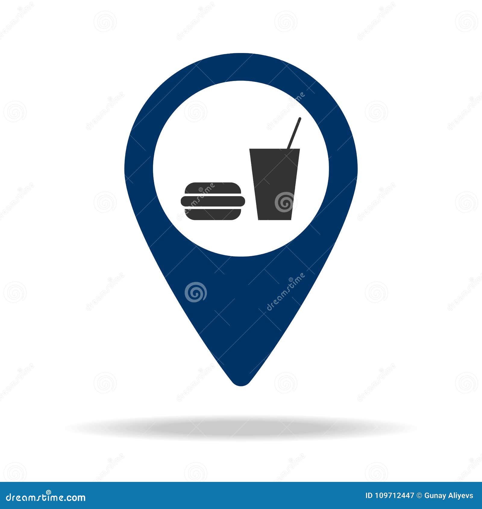 Place Fast Food in Blue Map Pin Icon. Element of Map Point for Mobile ...