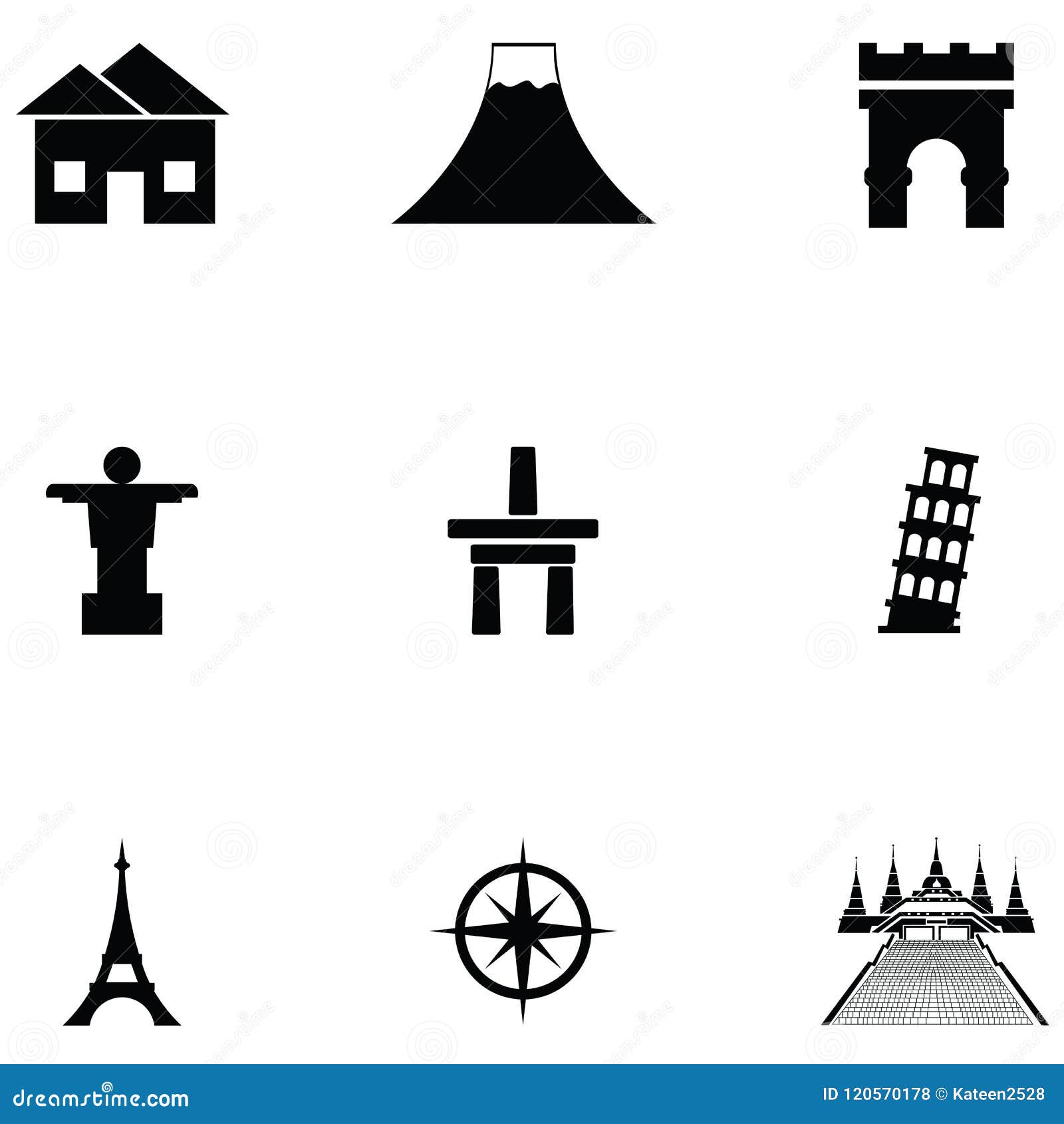 Place icon set stock vector. Illustration of destination - 120570178